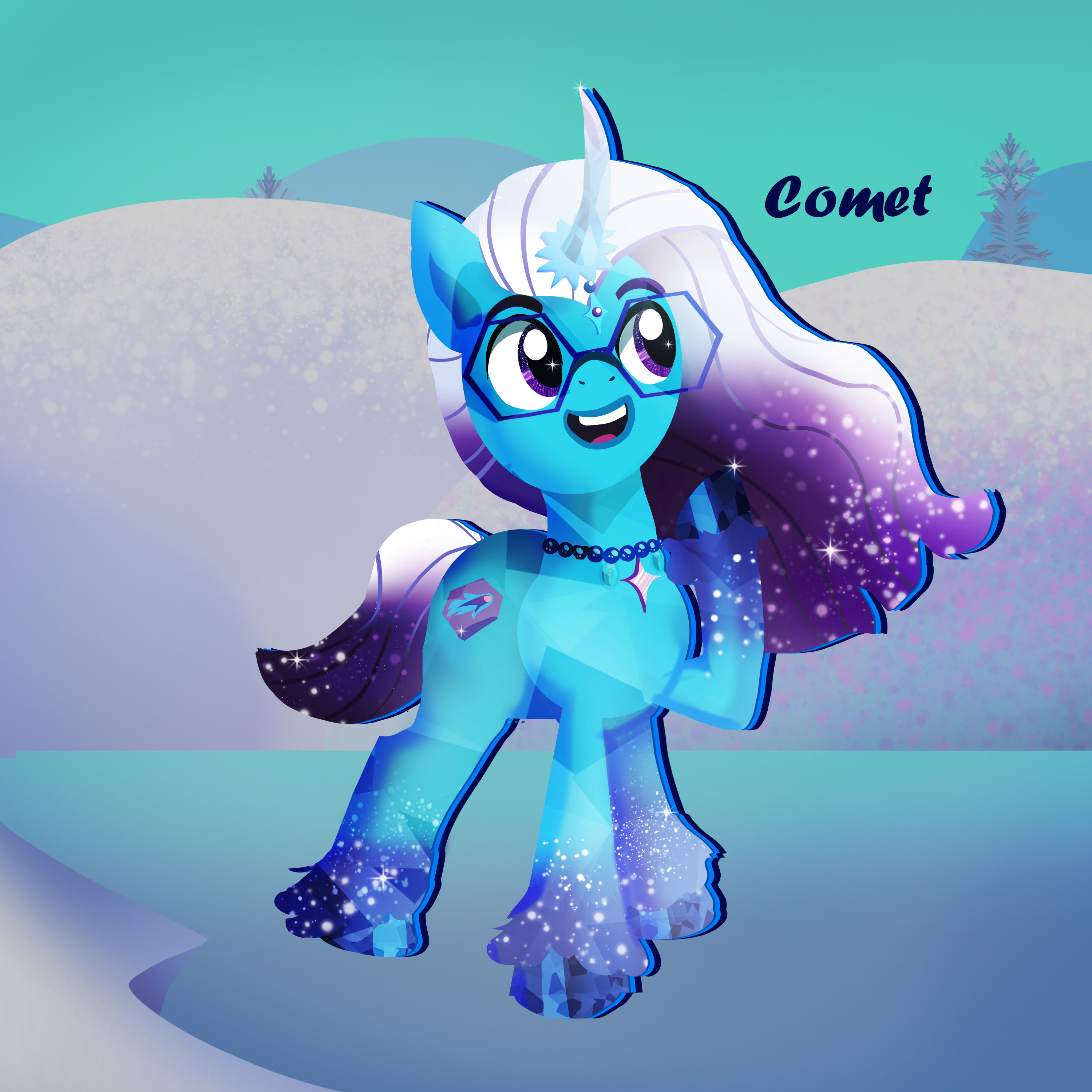 #3608181 - safe, artist:mazetail, comet (g5), auroricorn, pony, g5 ...