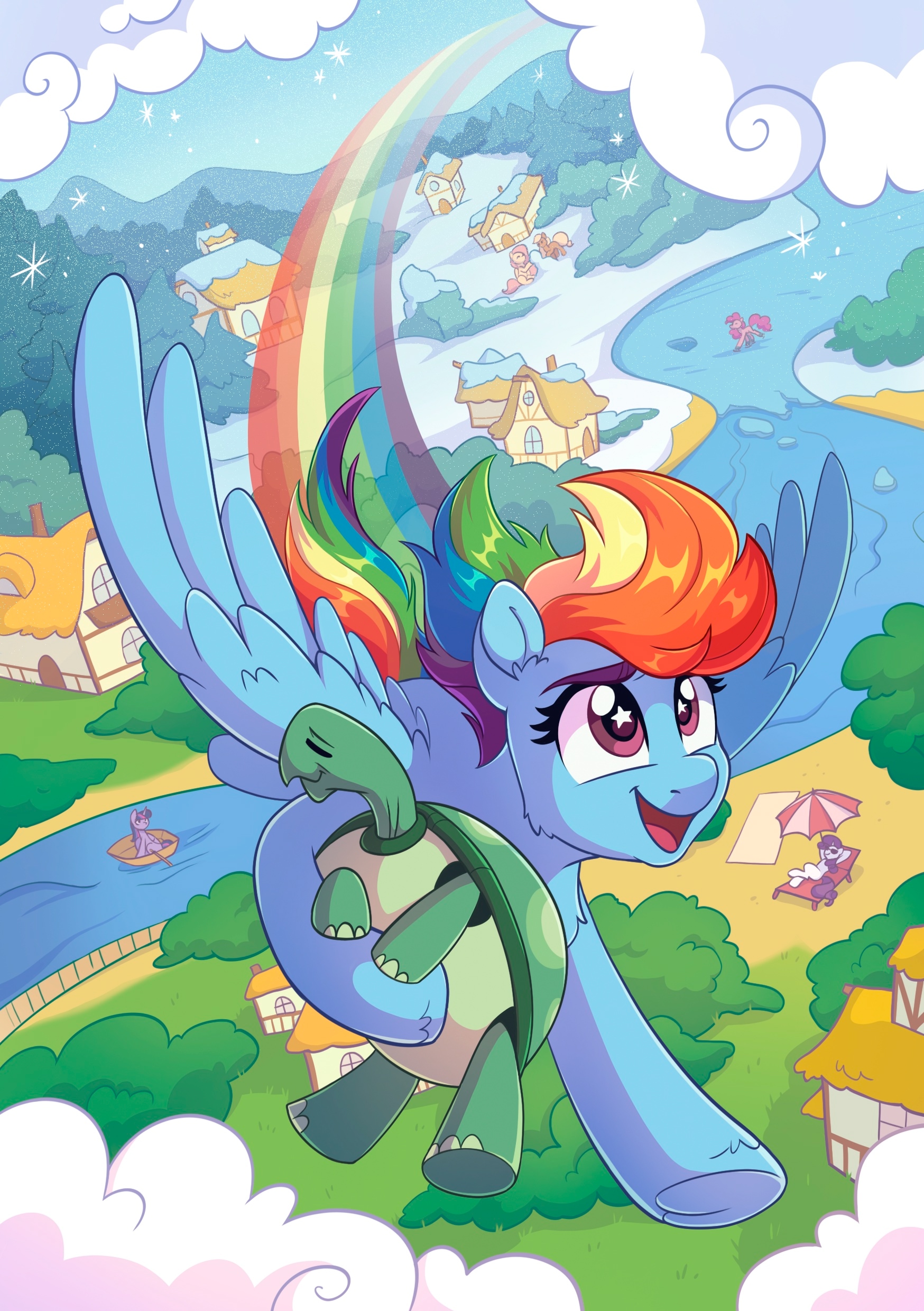 #3608531 - safe, artist:skysorbett, applejack, fluttershy, pinkie pie ...