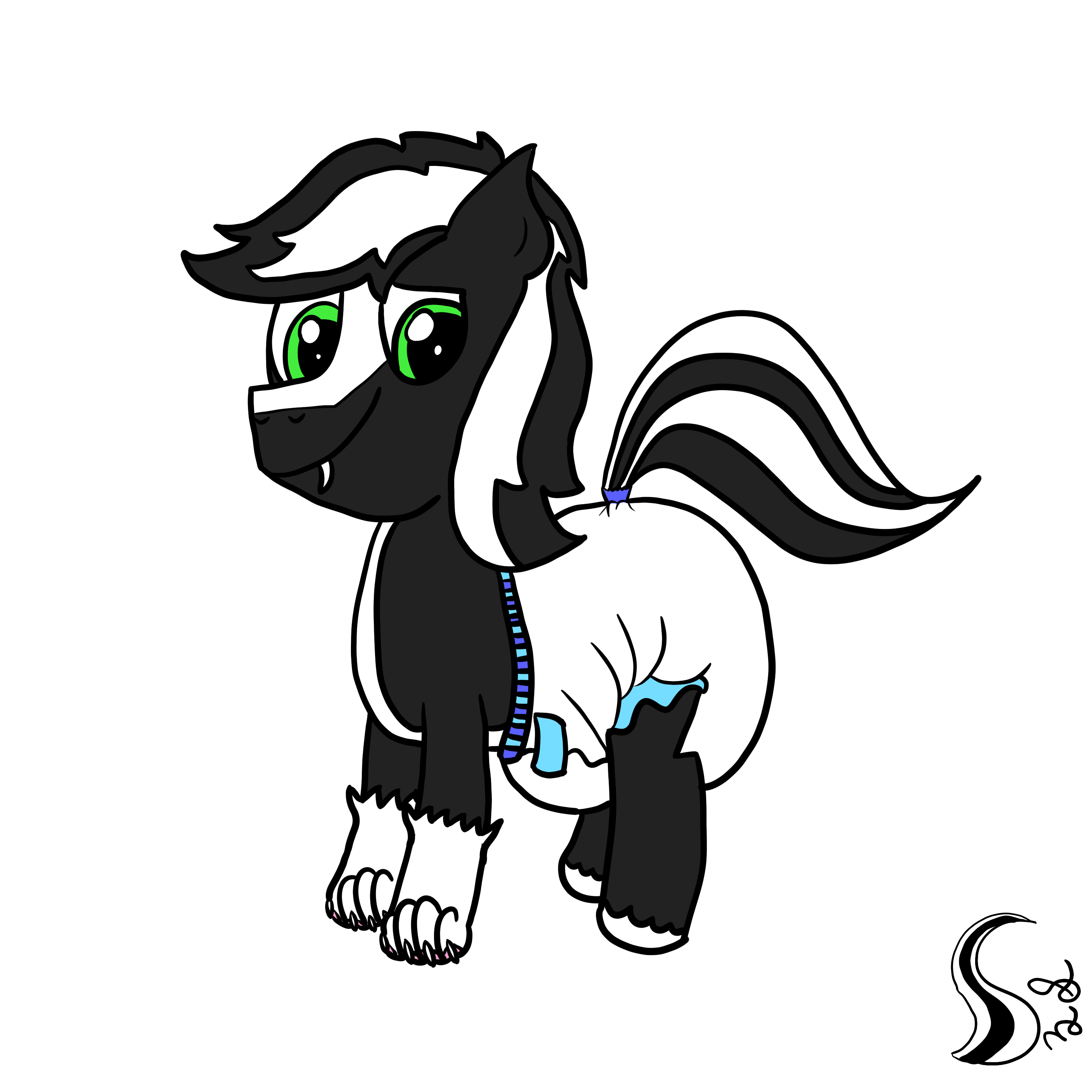 #3598000 - safe, artist:skunklover777, oc, oc only, oc:zenawa skunkpony ...