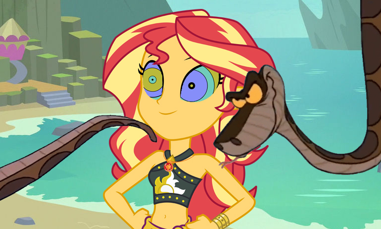 #3608857 - safe, artist:ocean lover, edit, edited screencap, screencap, sunset shimmer, human ...