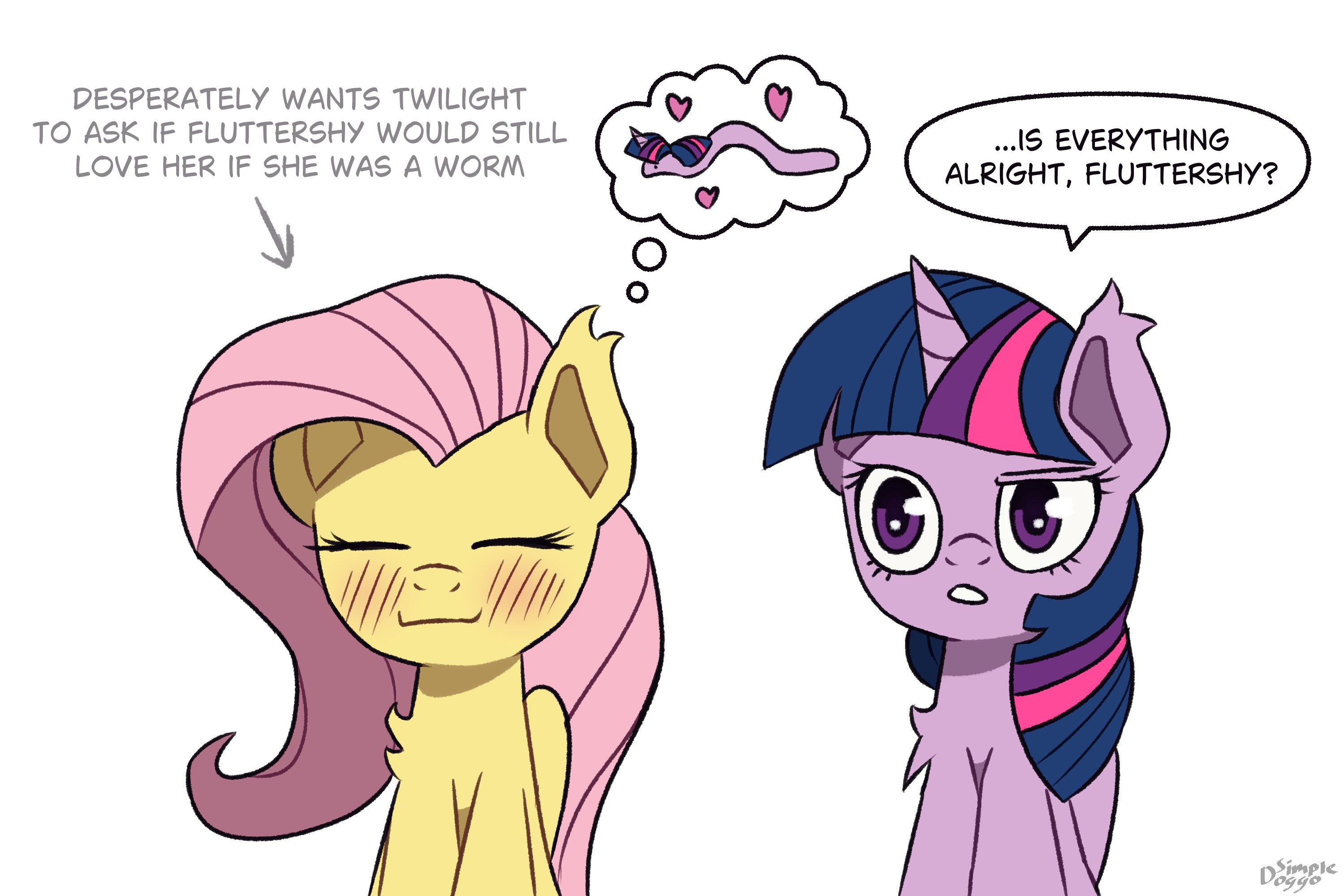 #3609516 - safe, artist:simpledoggo, fluttershy, twilight sparkle ...