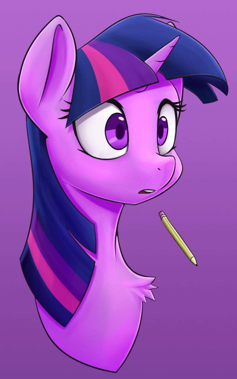 #3609551 - safe, artist:ikarooz, twilight sparkle, pony, unicorn, g4, chest fluff, gradient ...