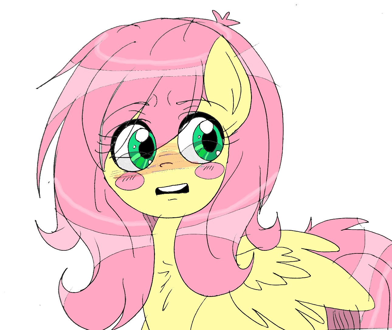 #3609750 - safe, fluttershy, pegasus, pony, g4, blush sticker, blushing ...