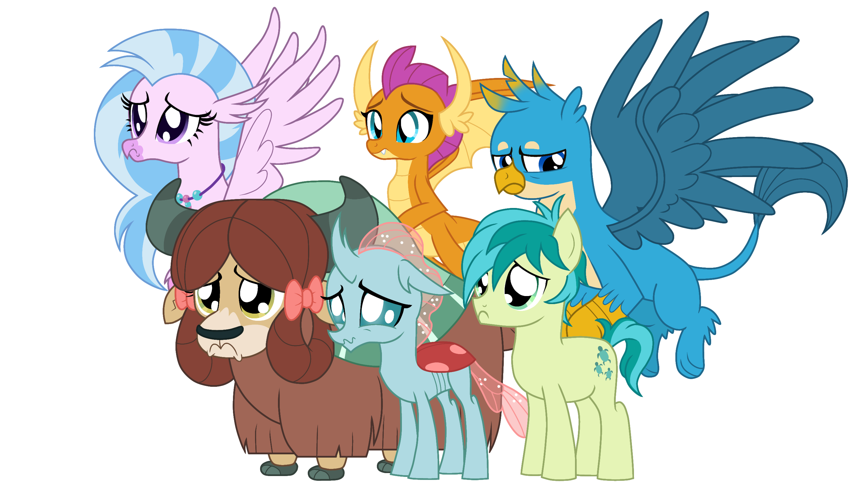 #3609771 - safe, artist:lnx1ynight16, gallus, ocellus, sandbar ...