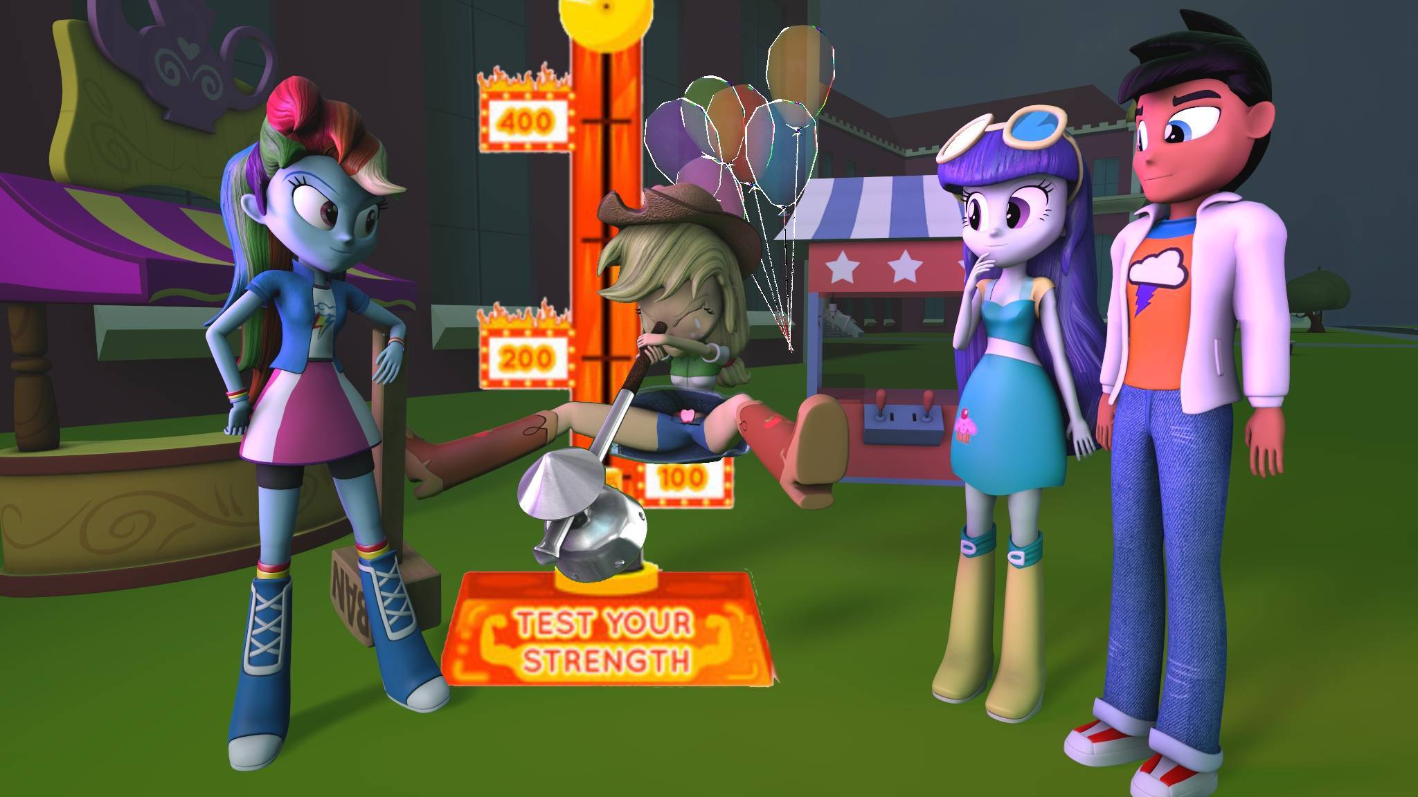 #3610303 - safe, artist:gaelgaming1, applejack, blueberry cake, rainbow ...