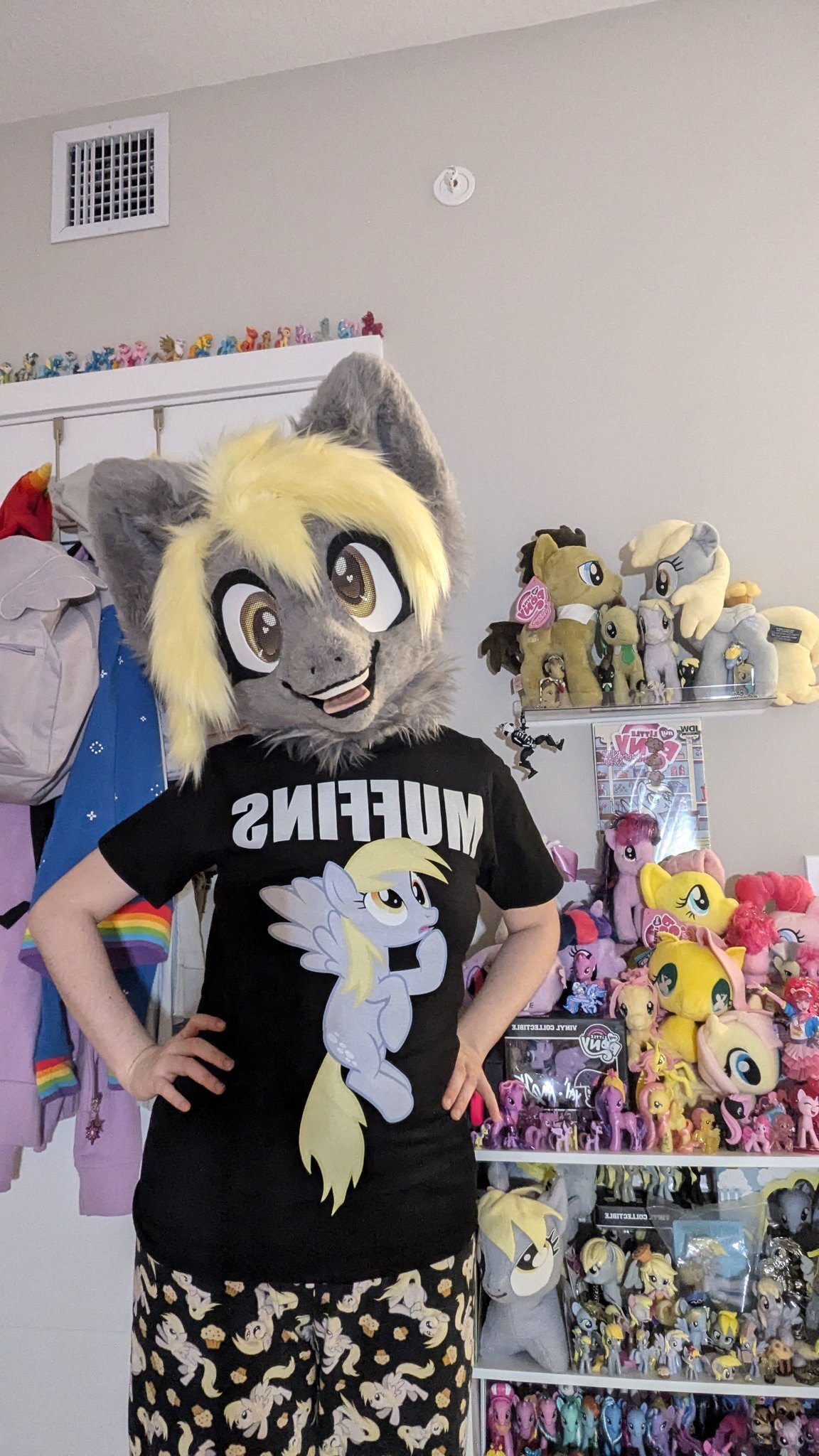 #3610839 - safe, artist:wingedingus, derpy hooves, human, g4, fursuit ...