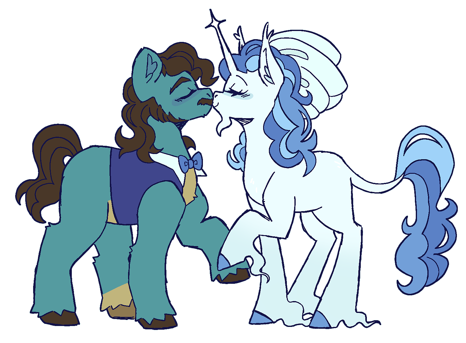 #3611346 - safe, artist:zer0wlet, oc, oc only, oc:north star, oc:south surf, earth pony, pony ...