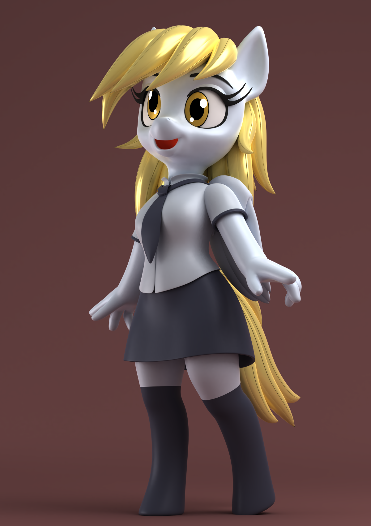 #3611367 - safe, artist:argos90, derpy hooves, anthro, g4, 3d, 3d model ...