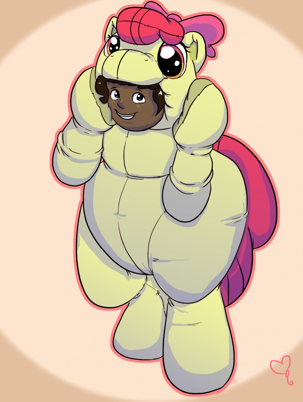 #3612077 - safe, artist:softballoonpony, apple bloom, human, g4 ...