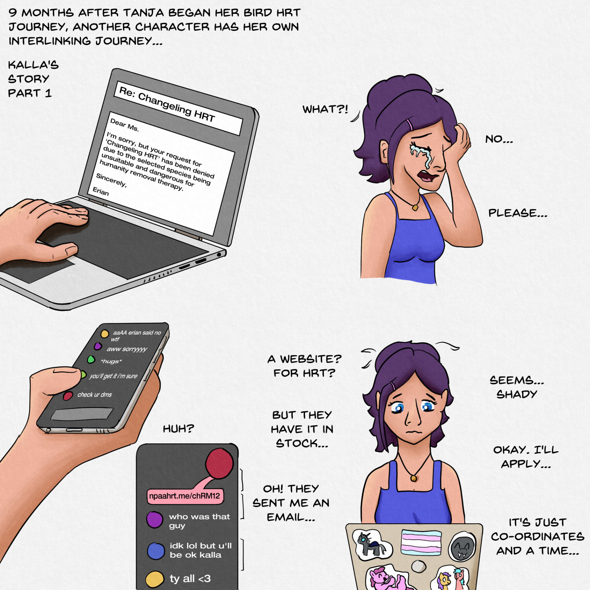 #3612795 - safe, artist:nerdynordic, part of a set, oc, human, hrt, human to changeling - Derpibooru