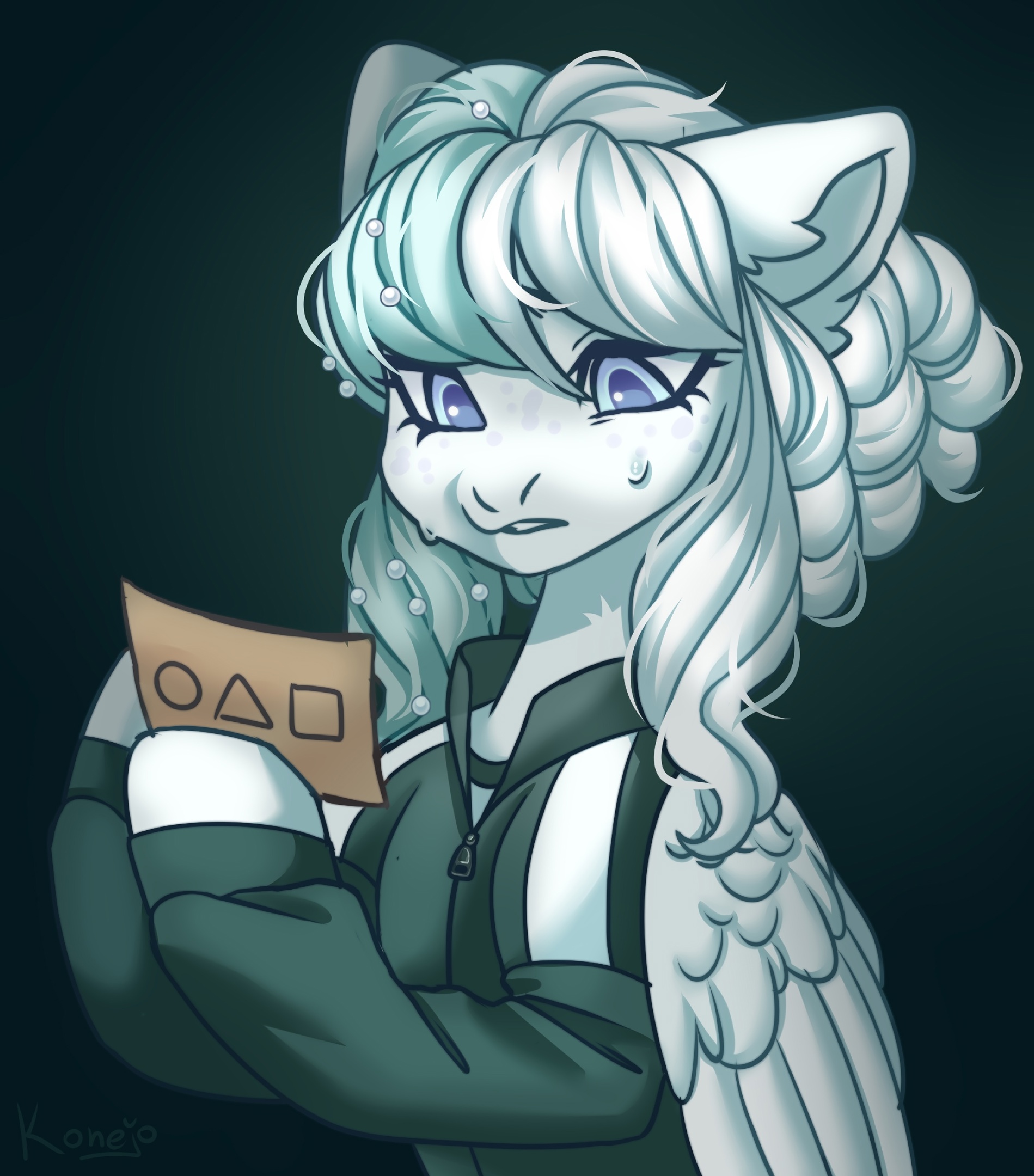 #3612849 - oc name needed, safe, artist:konejo, oc, oc only, pegasus, pony, clothes, ear fluff ...