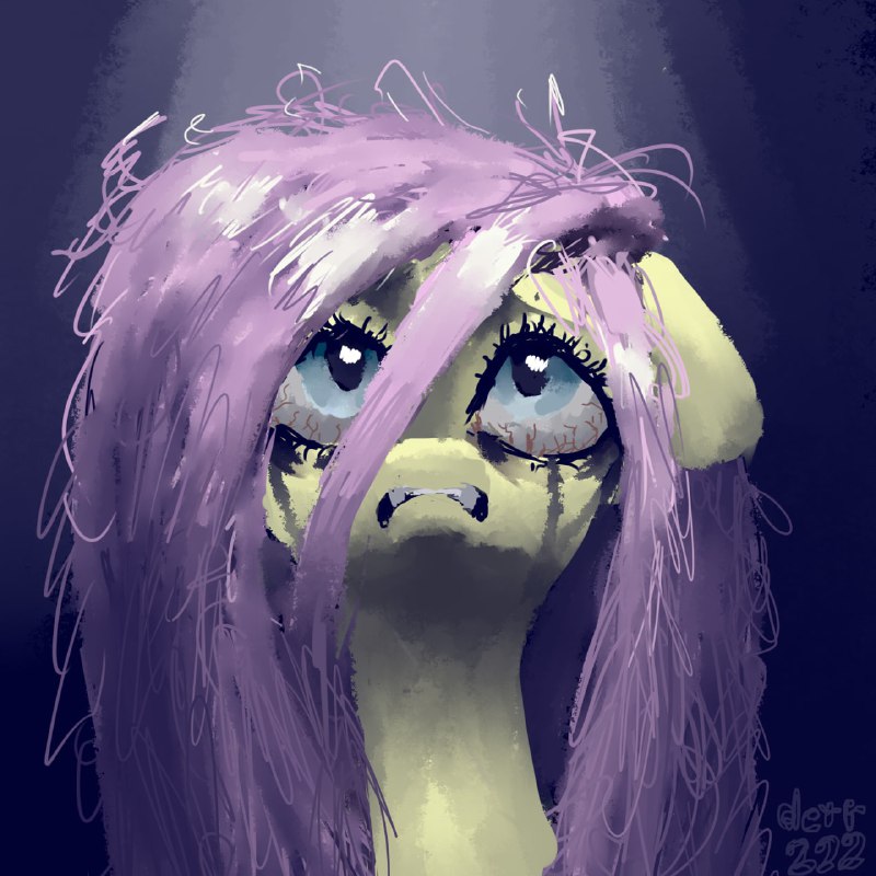 #3598681 - safe, artist:detr222, fluttershy, g4, bloodshot eyes, crying ...