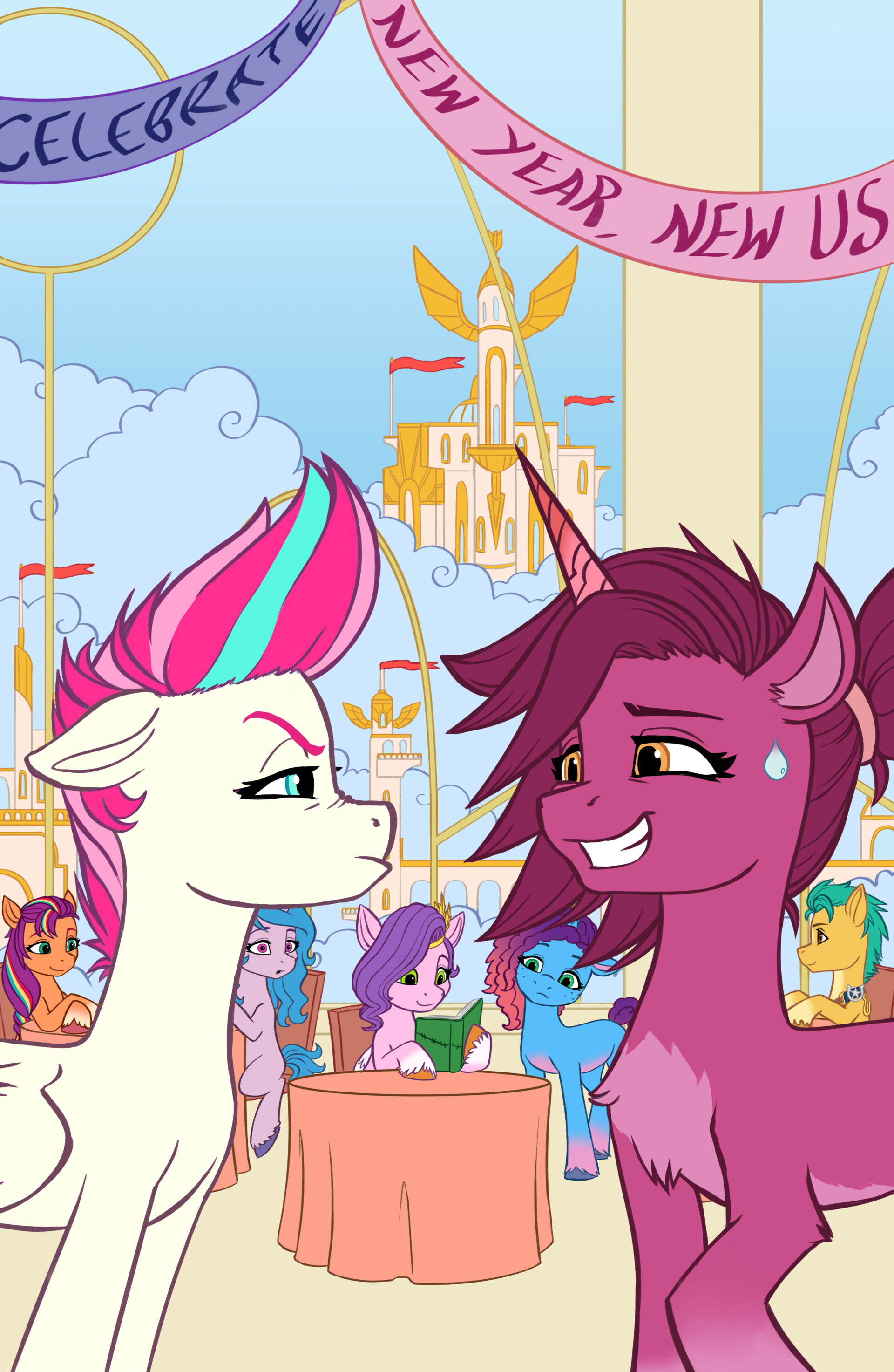 #3599378 - safe, artist:robin jacks, chrysanthemum, hitch trailblazer ...