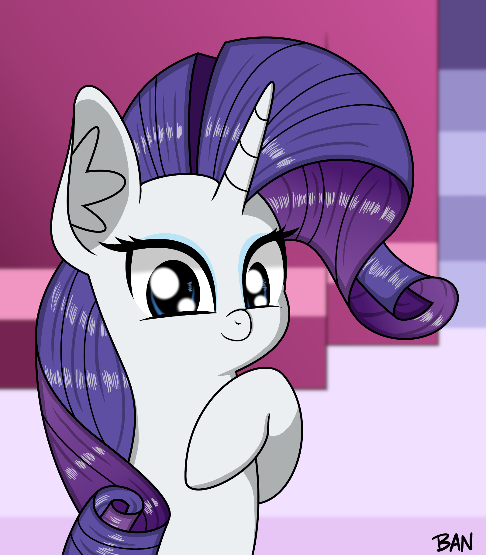#3599469 - safe, artist:banquo0, rarity, pony, unicorn, g4, bust ...