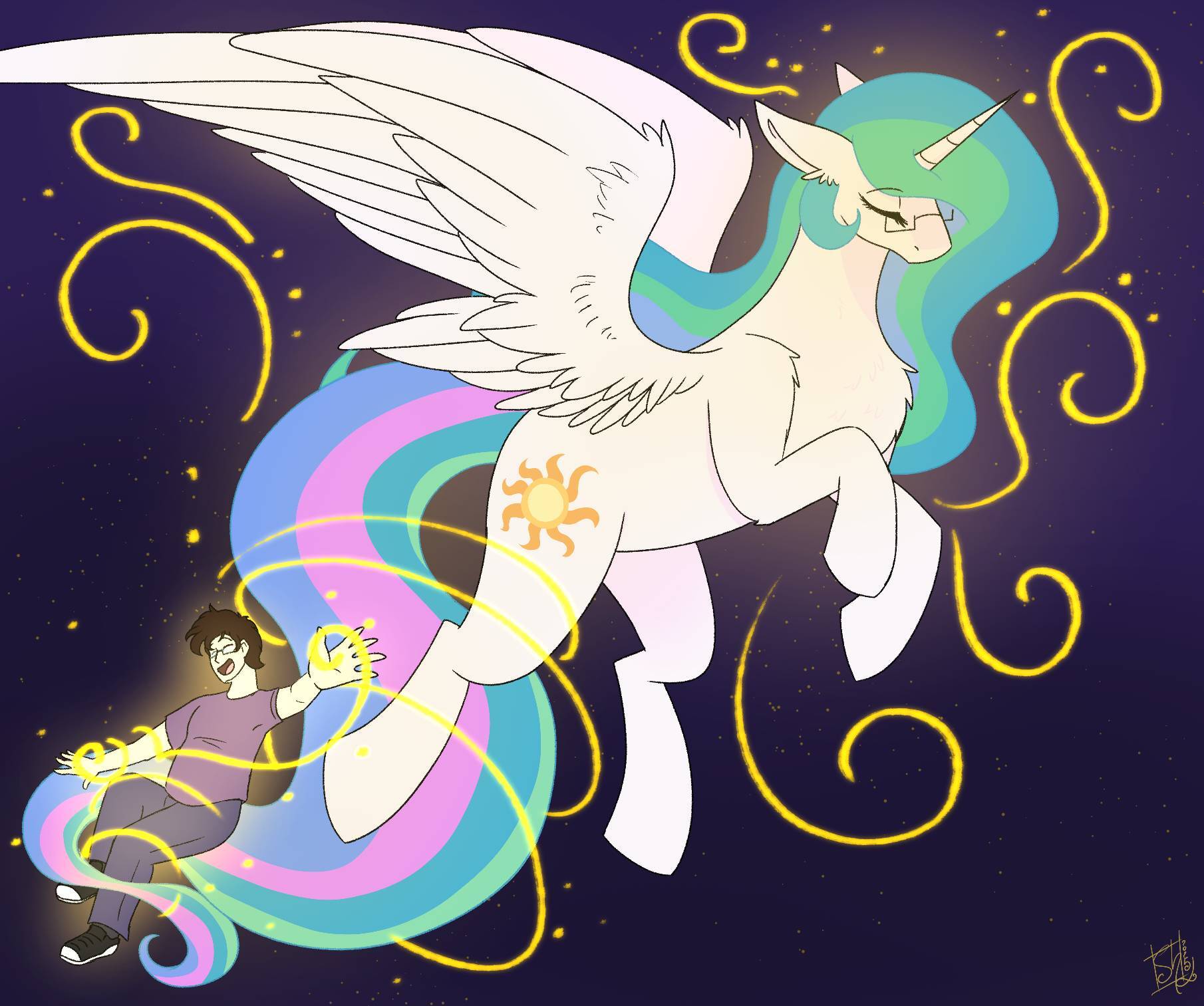 #3600044 - safe, artist:shamy-crist, princess celestia, human, pony, g4 ...