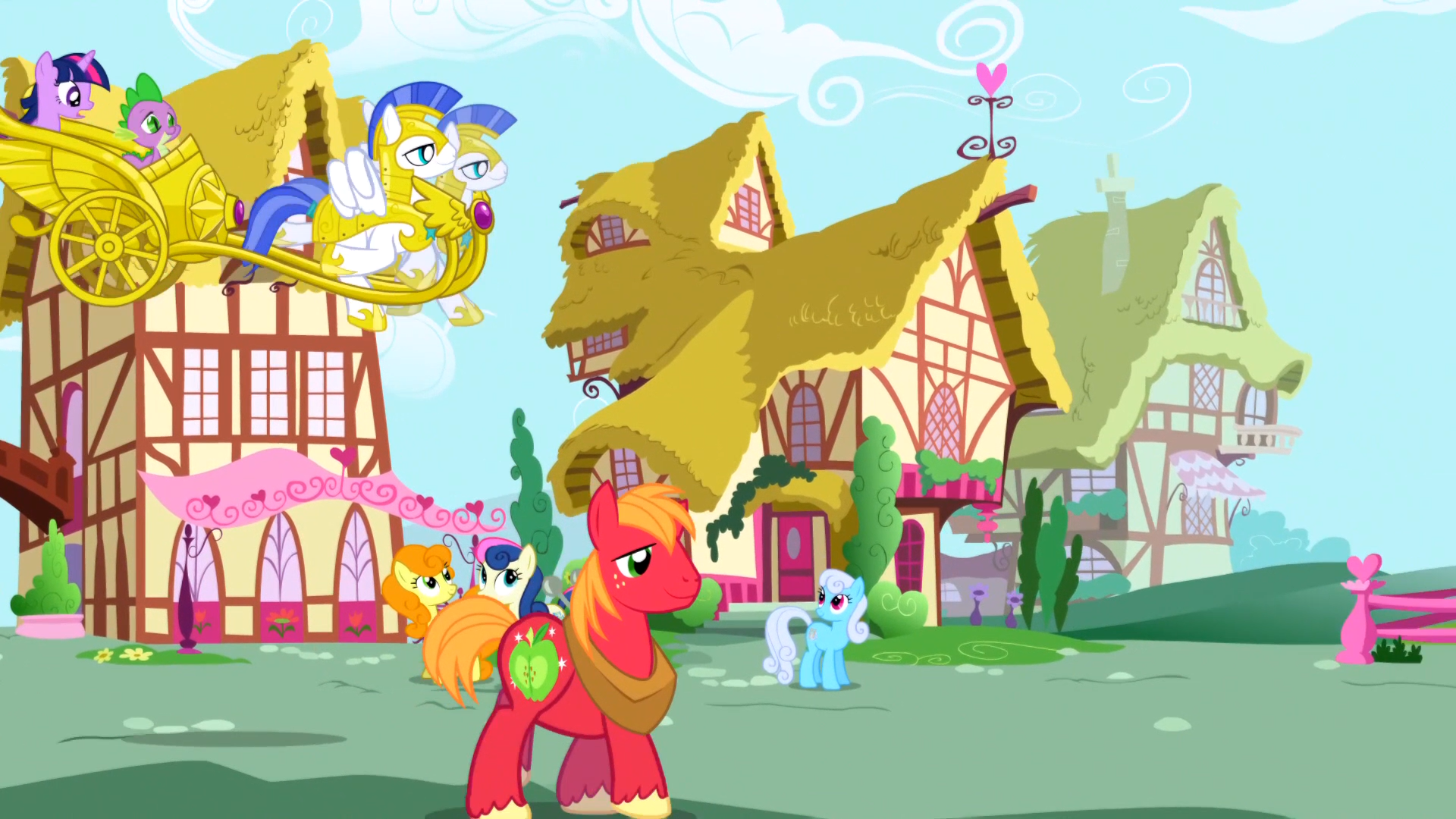 #3600097 - safe, screencap, big macintosh, bon bon, carrot top, golden ...