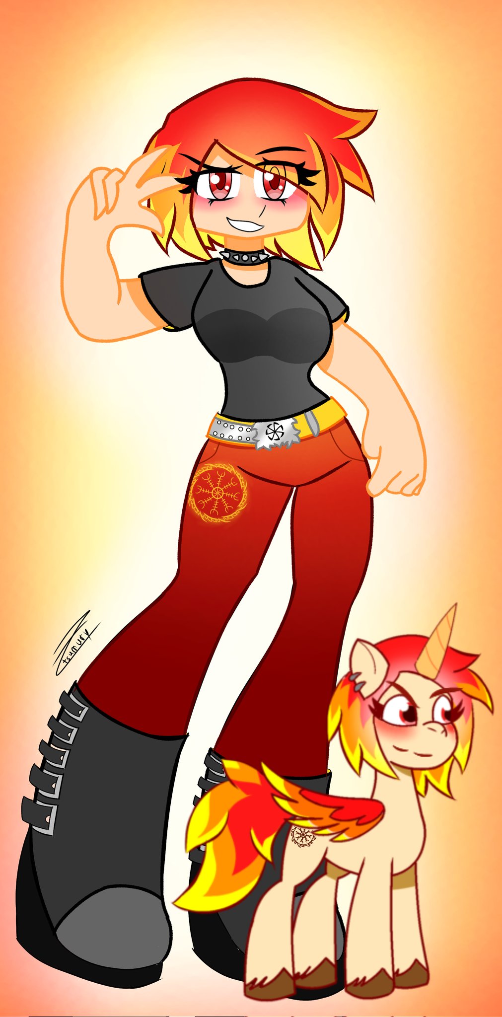 #3600152 - safe, artist:tsumury, oc, oc only, oc:layzat eldrskári, alicorn, human, pony, g5, my ...