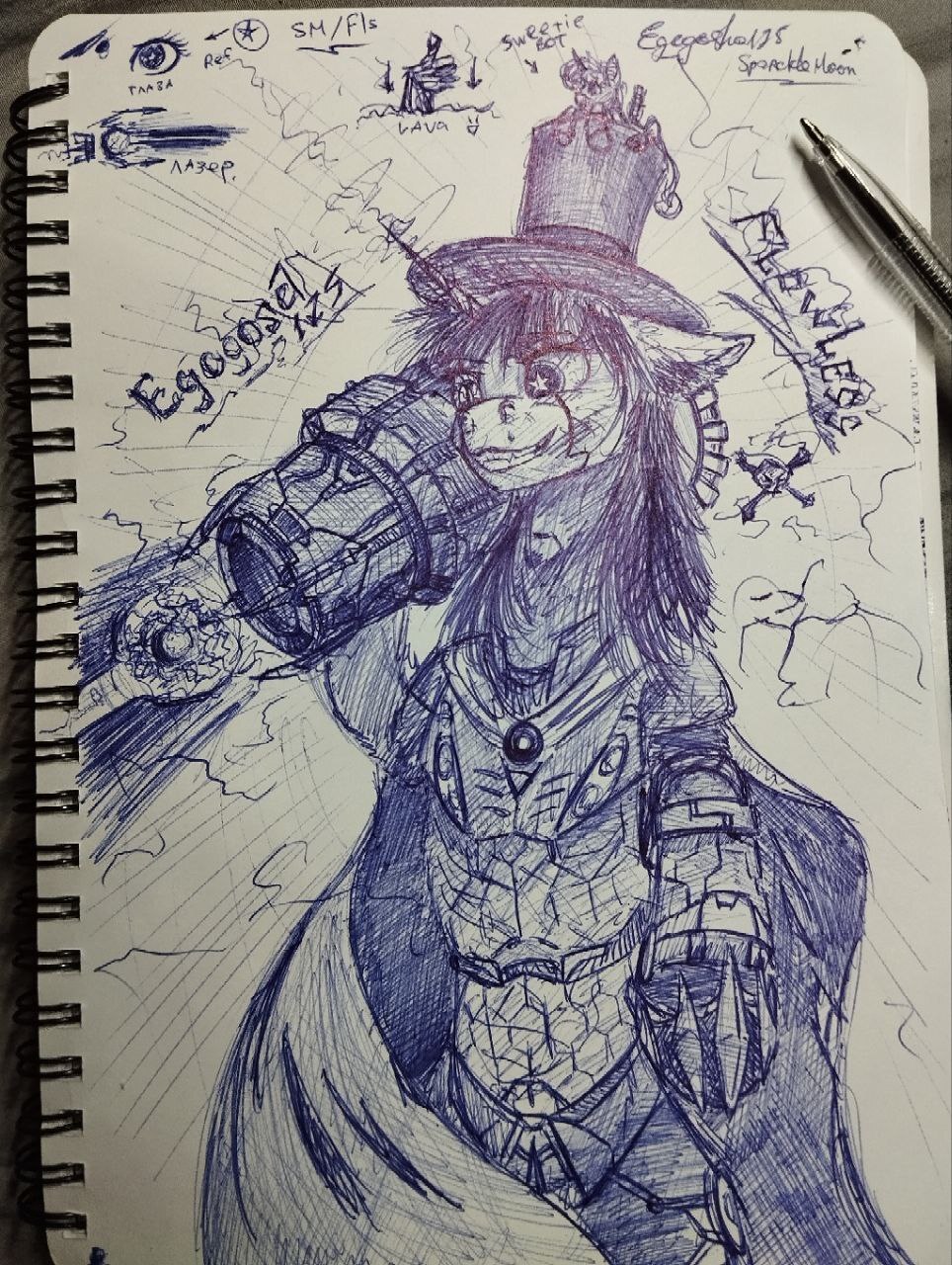 #3600294 - safe, artist:egogosha125, oc, oc:sparkle moon, cyborg ...