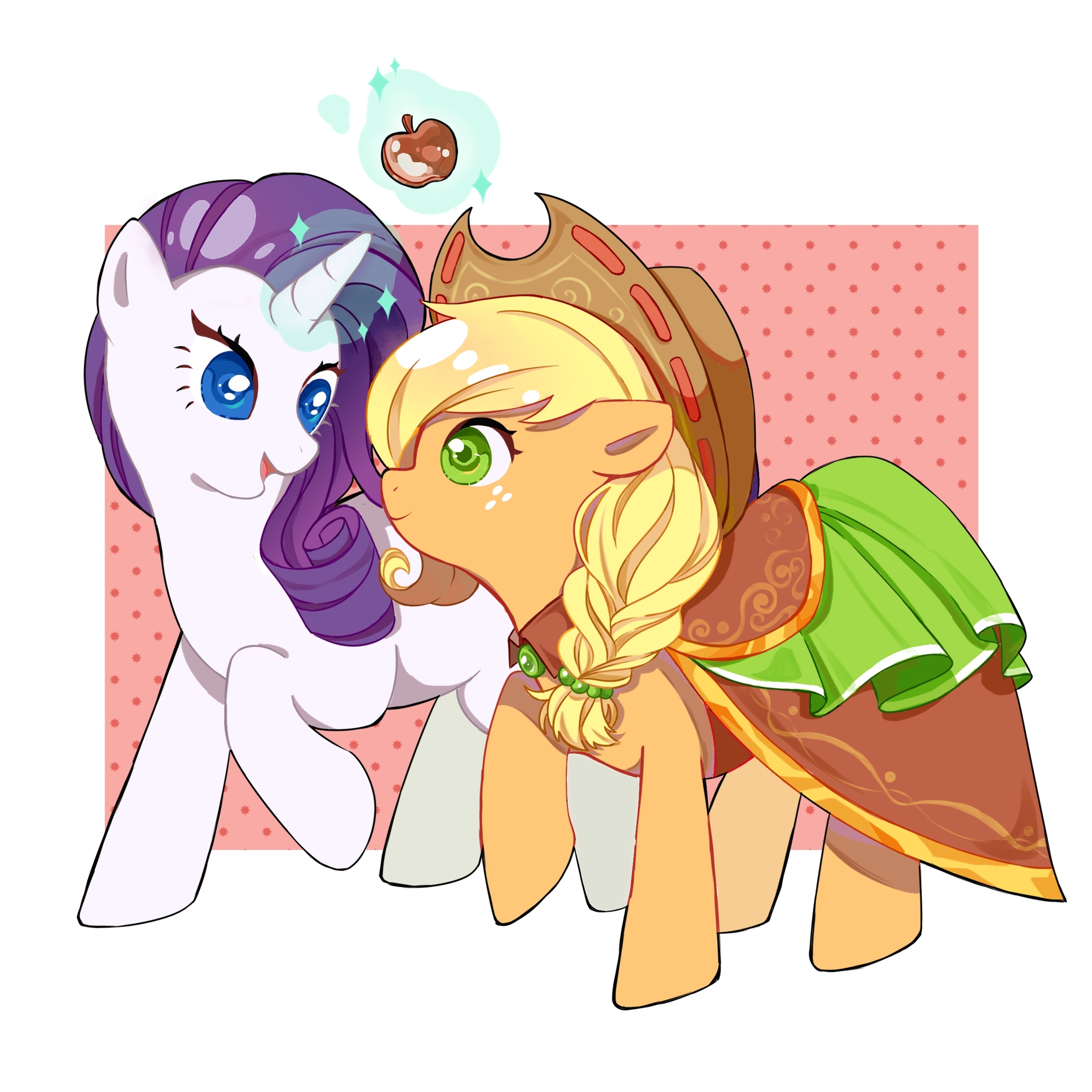 #3600667 - safe, artist:emomamaninainai, applejack, rarity, earth pony ...