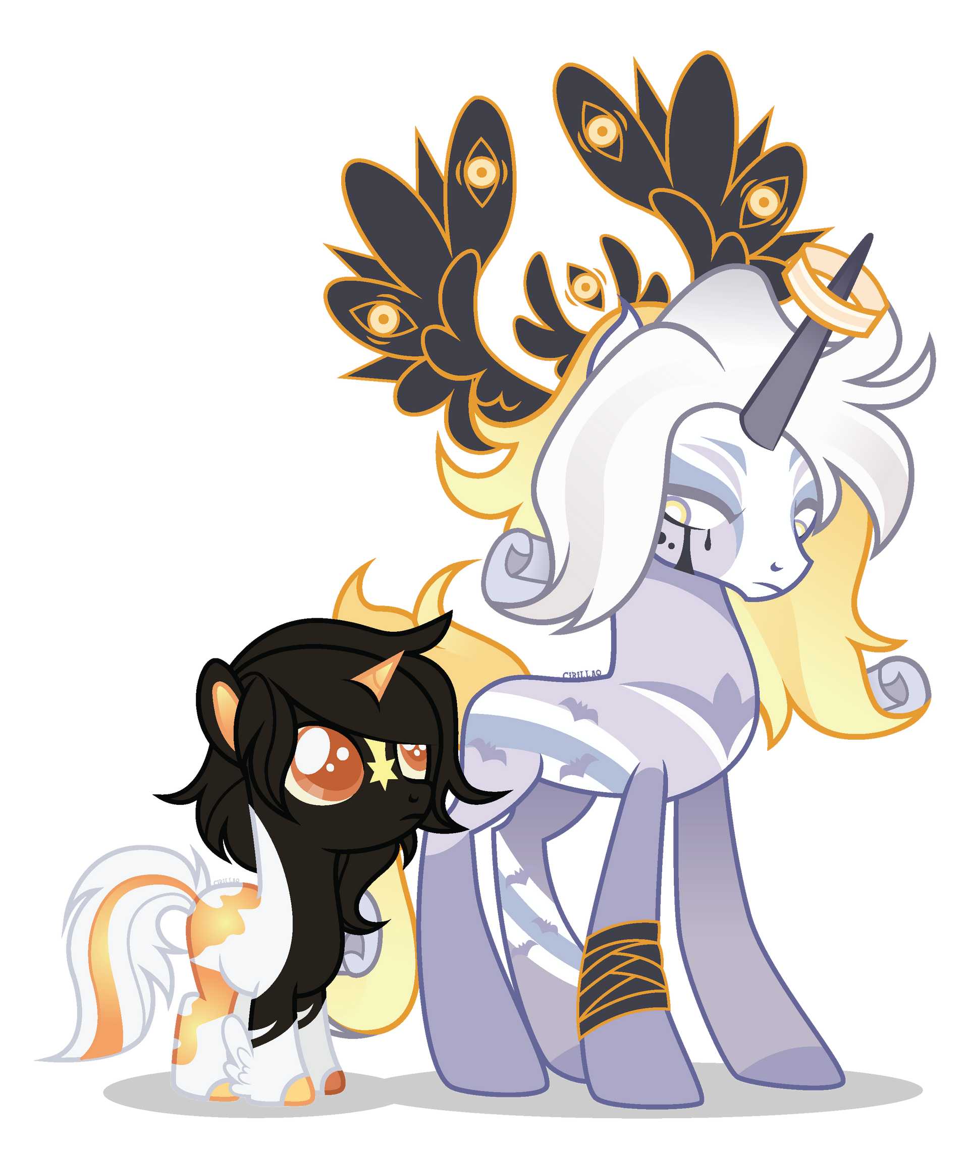 #3602502 - safe, artist:cirillaq, oc, oc only, oc:arcanion, oc:golden mirage, angel, pony ...