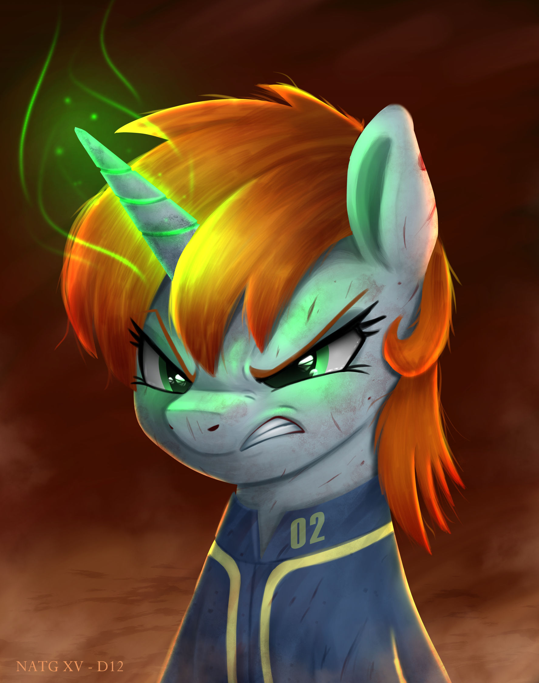 #3623520 - safe, artist:darksly, oc, oc only, oc:littlepip, pony, unicorn, fallout equestria ...