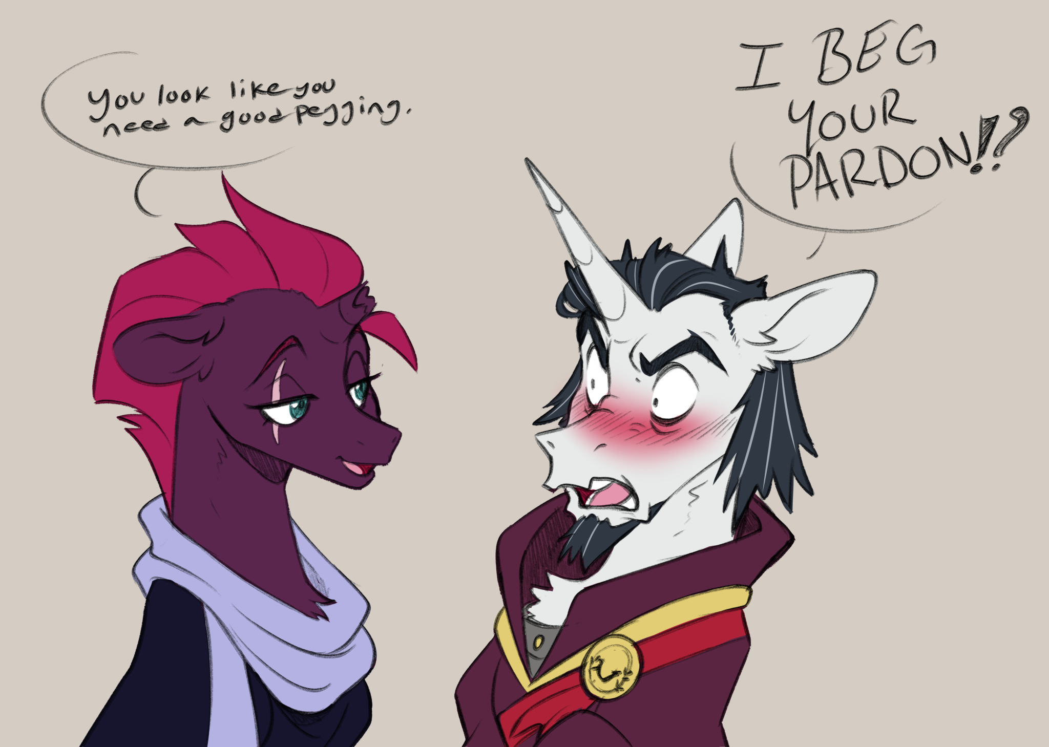 #3624759 - suggestive, artist:chub-wub, chancellor neighsay, tempest shadow, unicorn, g4 ...