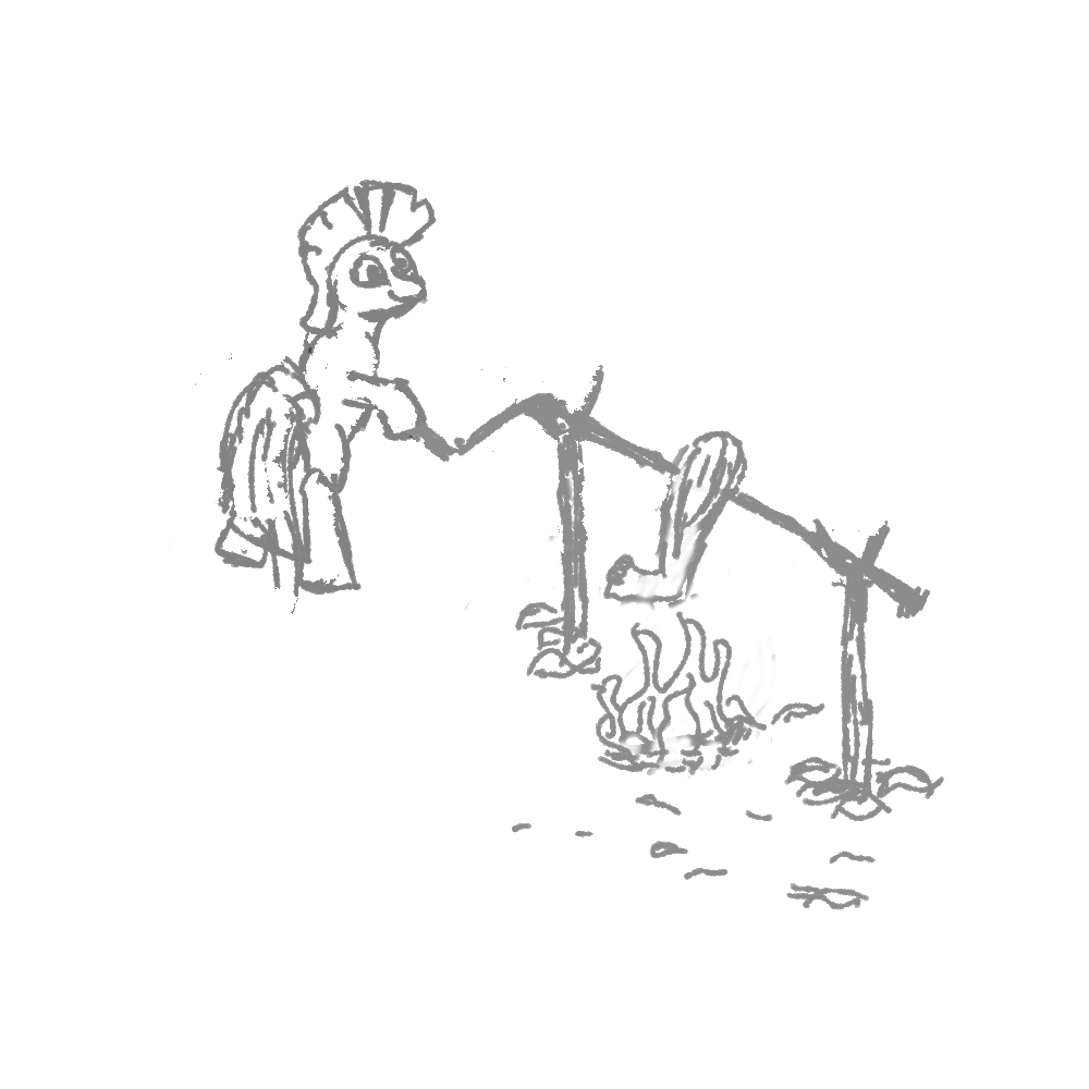 #3624968 - semi-grimdark, artist:pholed, oc, pony, fire, grayscale ...