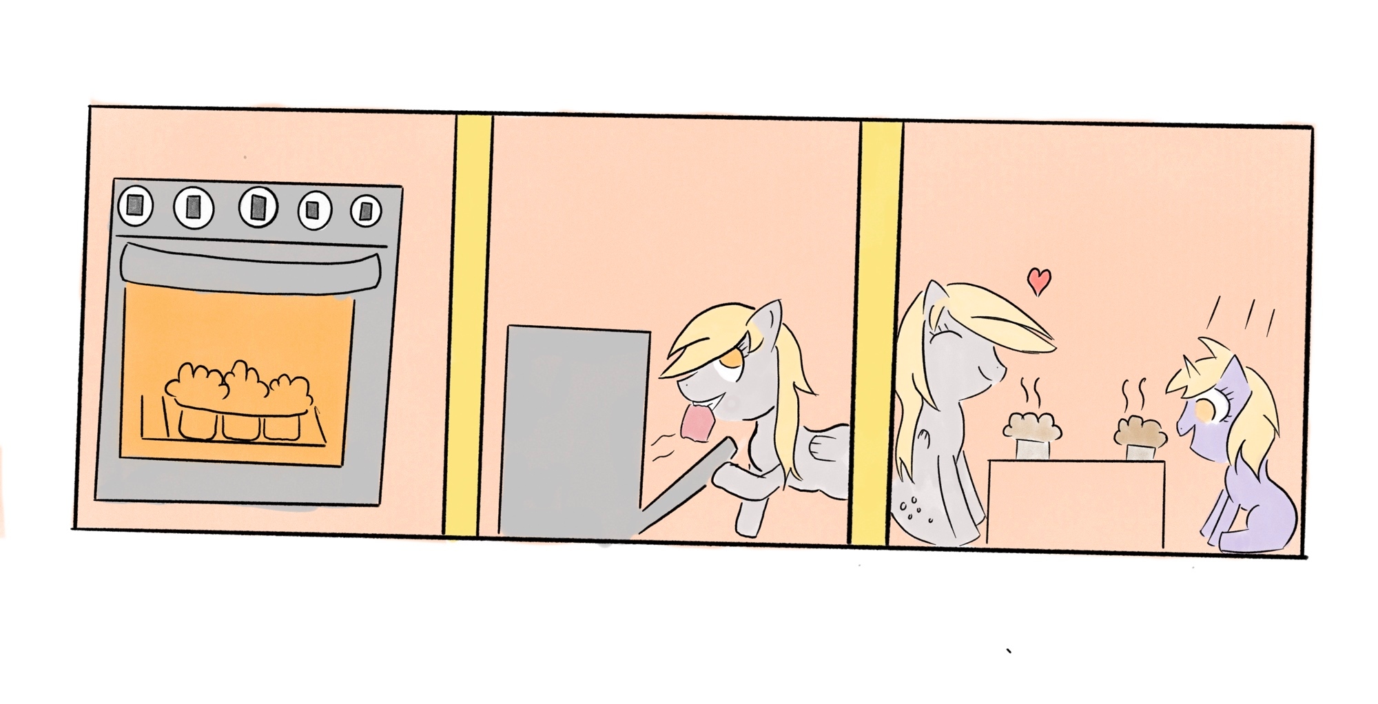 #3625388 - safe, artist:just_a_nerd, derpy hooves, dinky hooves ...