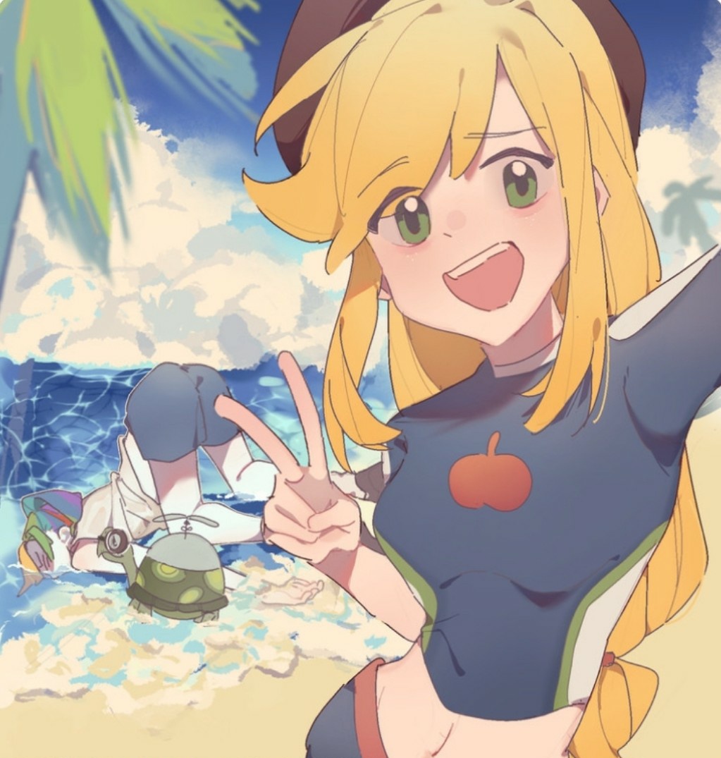 #3616111 - safe, artist:yewwthy63828, applejack, rainbow dash, tank ...