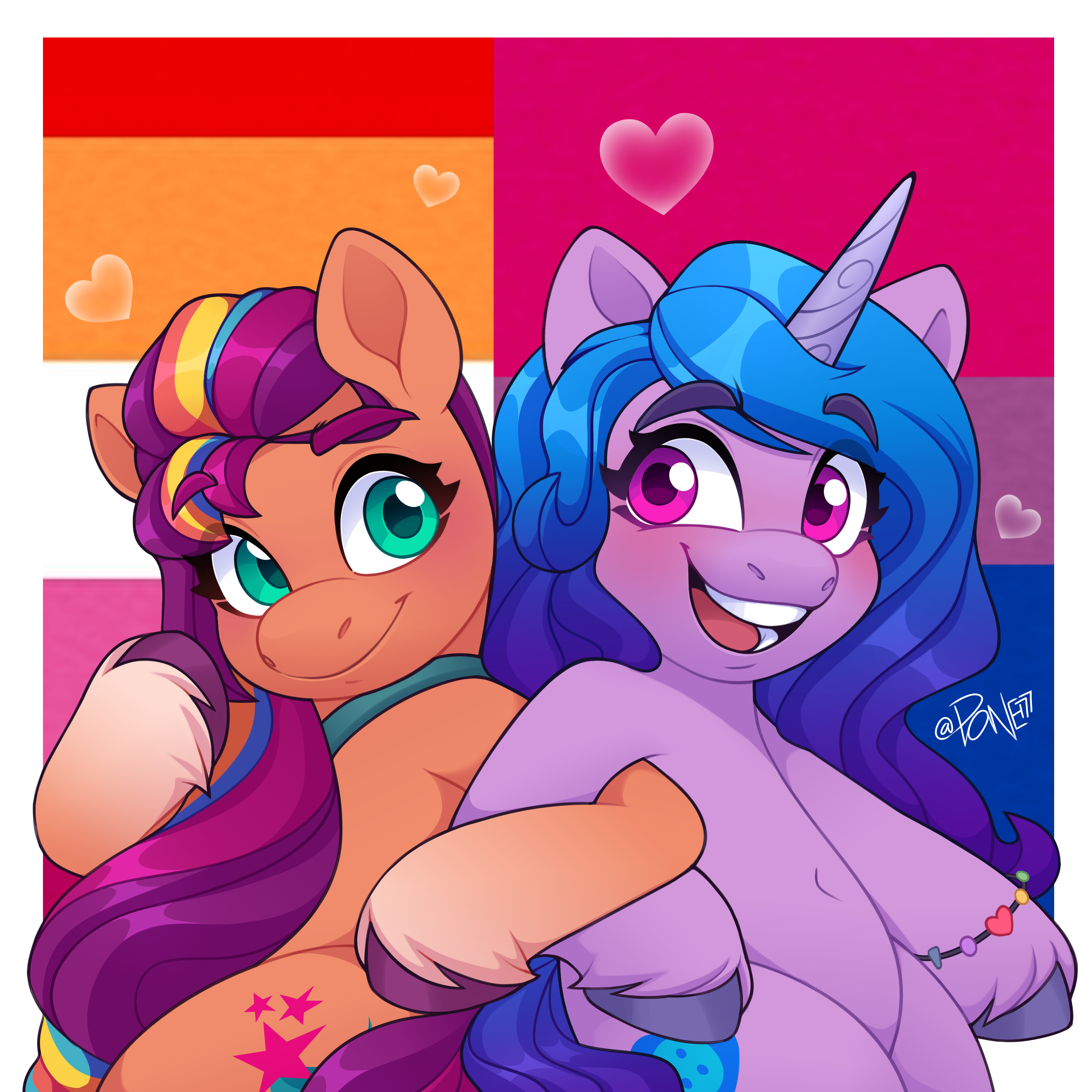 #3616413 - safe, artist:rivin177, izzy moonbow, sunny starscout, earth ...