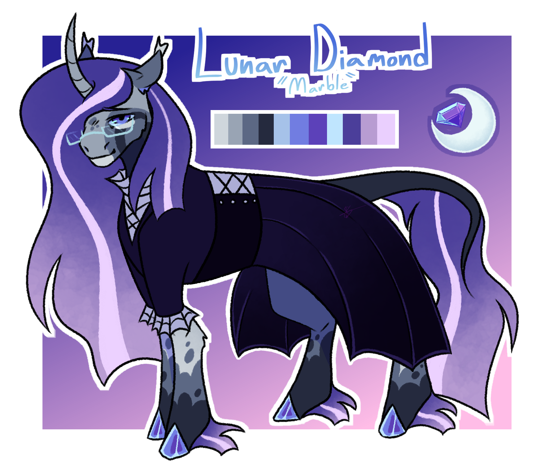 #3628217 - safe, artist:honkhonkbonk, oc, oc only, oc:lunar diamond ...