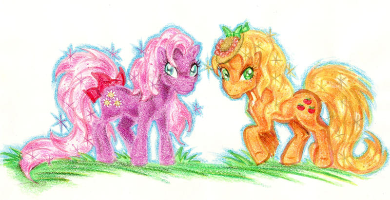 #3632228 - safe, artist:blackhellcat, applejack, cheerilee, earth pony ...