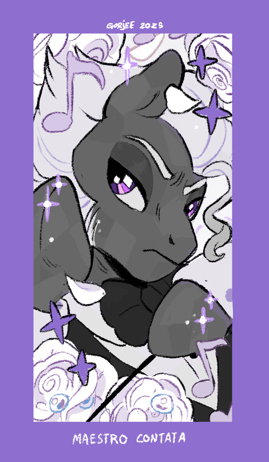 #3617196 - safe, artist:gorjee-art, oc, oc only, oc:maestro contata, pony, bowtie, bust ...