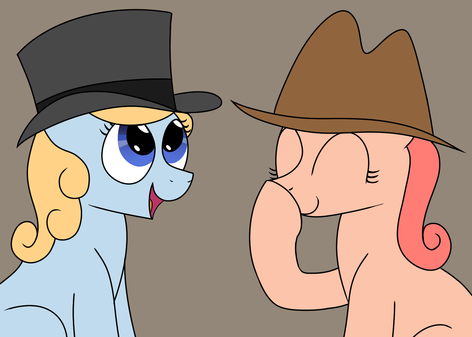 #3620227 - safe, artist:craftedburb, apricot bow, cornflower, earth pony, pony, g4, duo, female ...