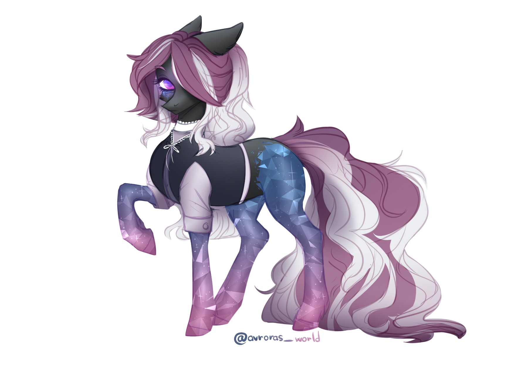 #3620895 - safe, artist:avroras_world, oc, oc only, crystal pony, earth pony, pony, clothes ...