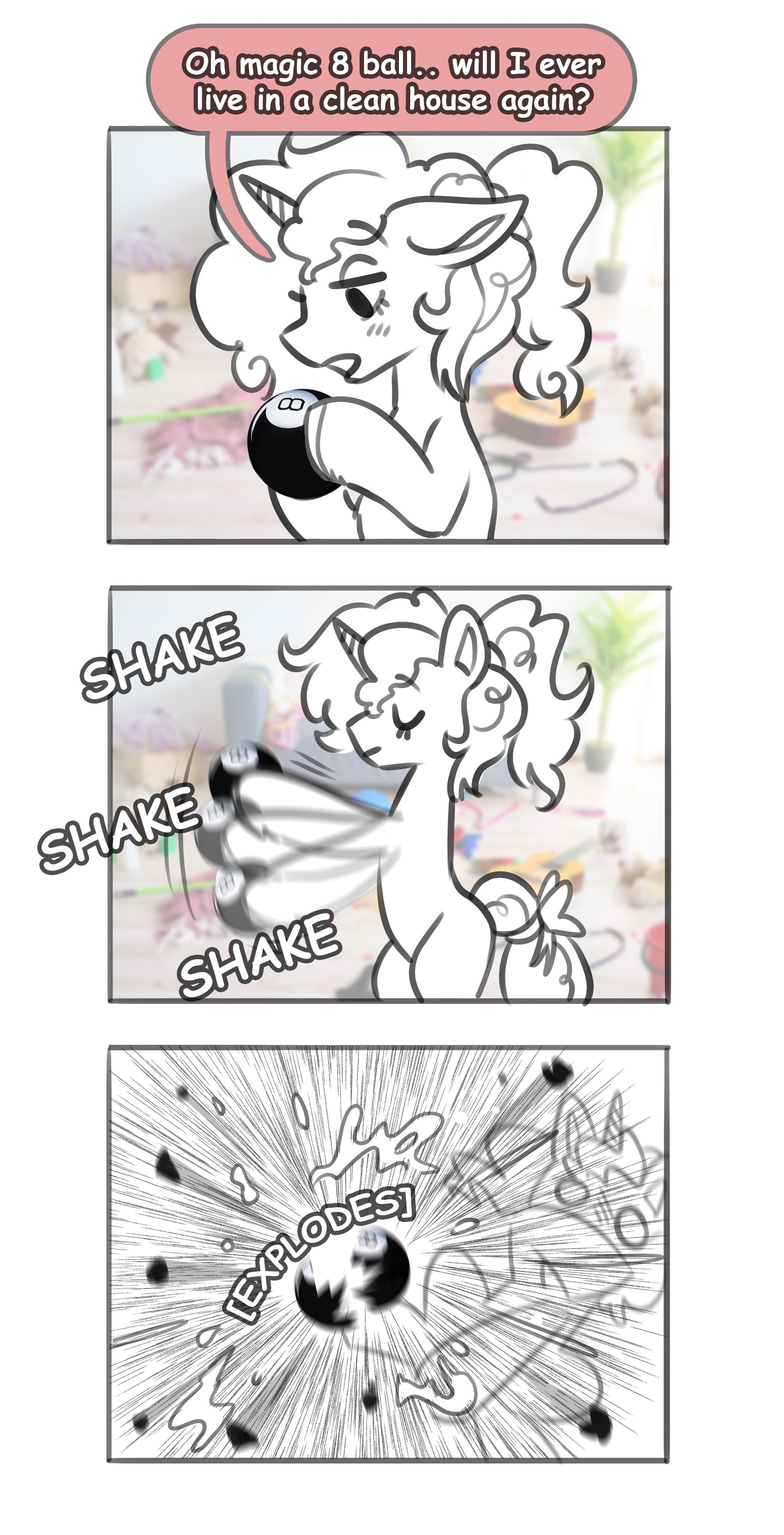 #3638390 - safe, artist:opalacorn, oc, oc only, oc:strawberry squeeze, pony, unicorn, comic ...