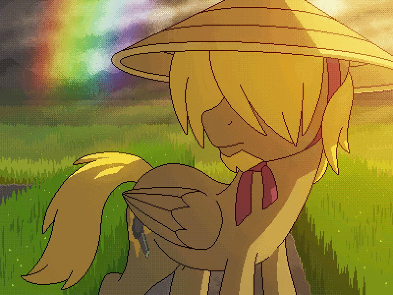 #3640632 - safe, artist:rangelost, oc, oc only, oc:dirt flaxen, pegasus, cyoa:d20 pony, asian ...