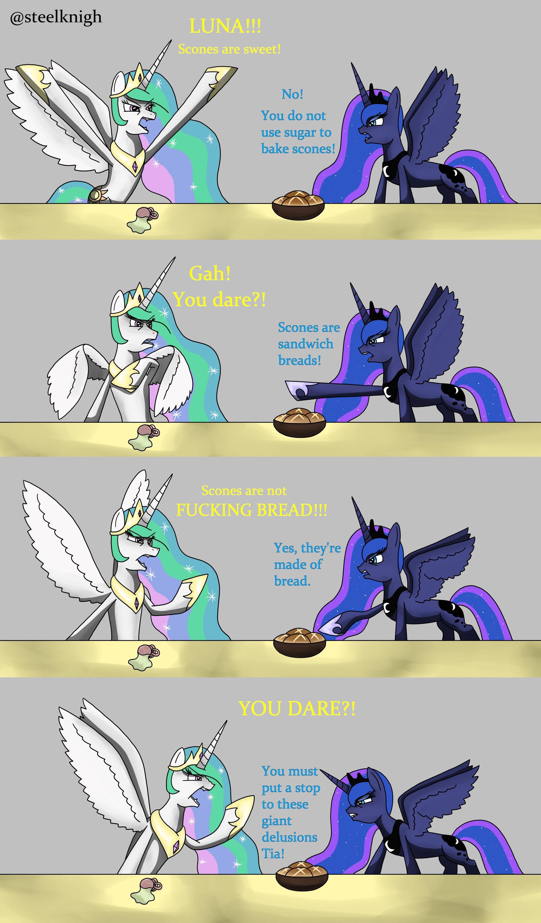 #3641396 - safe, artist:steelknigh, princess celestia, princess luna ...