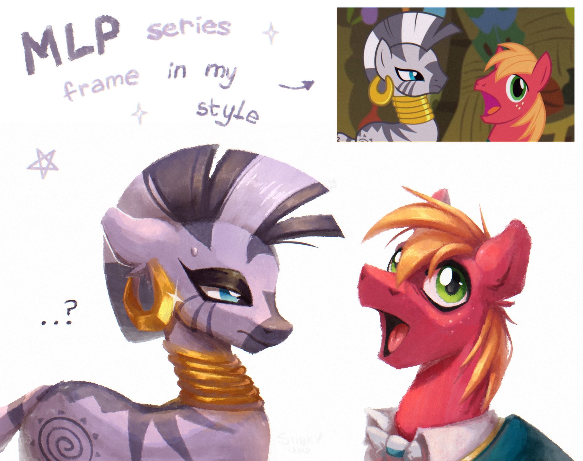 #3646748 - safe, artist:stinkycheez, big macintosh, zecora, earth pony ...