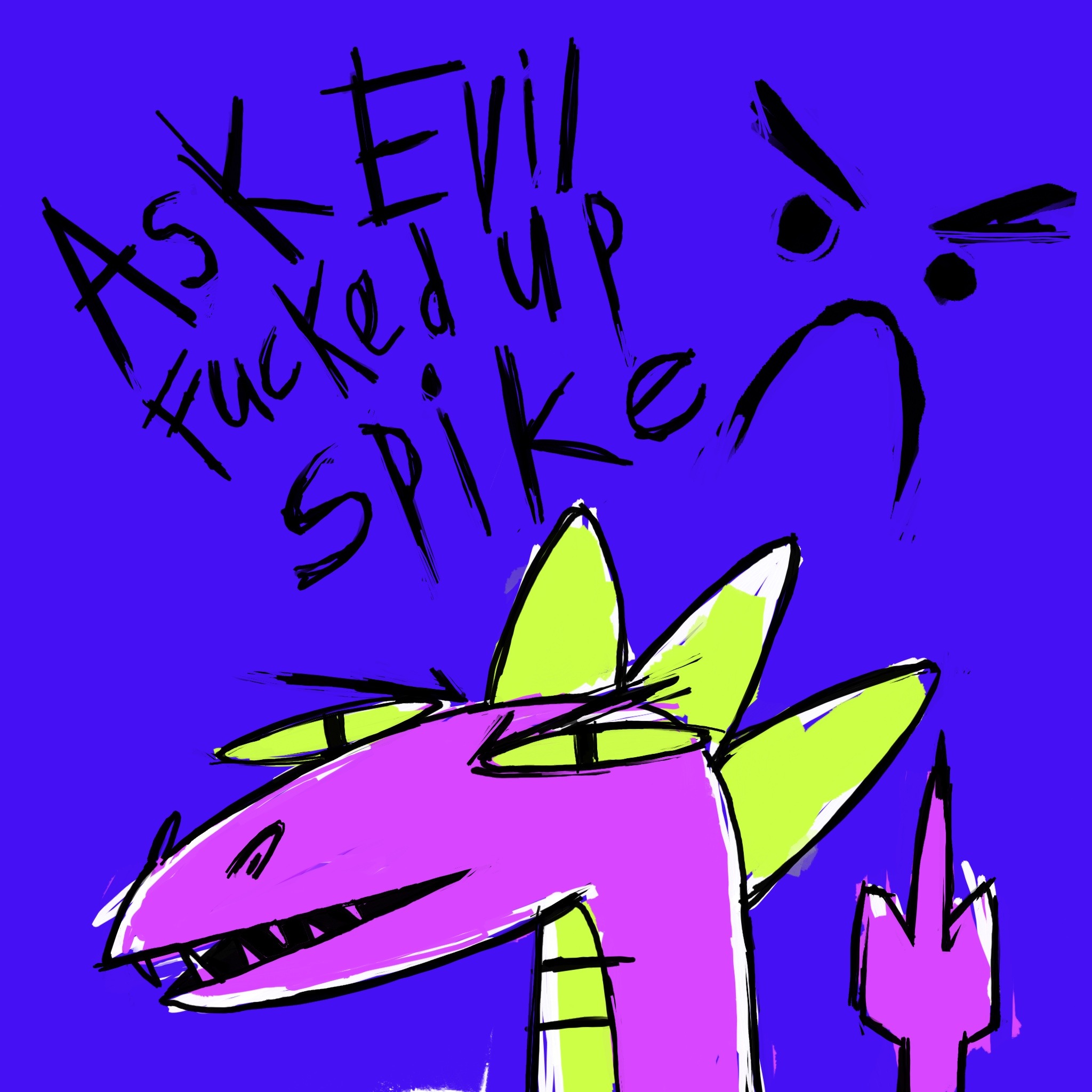 #3647149 - safe, artist:manbabbies, spike, dragon, g4, :c, >:c, ask ...