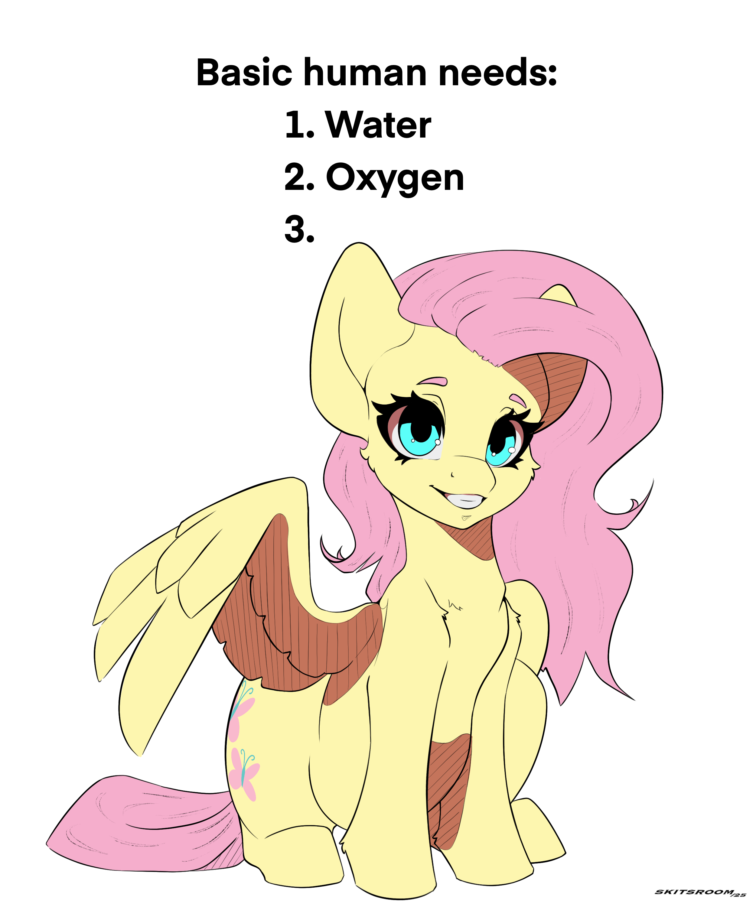 #3647157 - safe, artist:skitsroom, fluttershy, pegasus, pony, g4, cute, female, grin, mare, meme ...