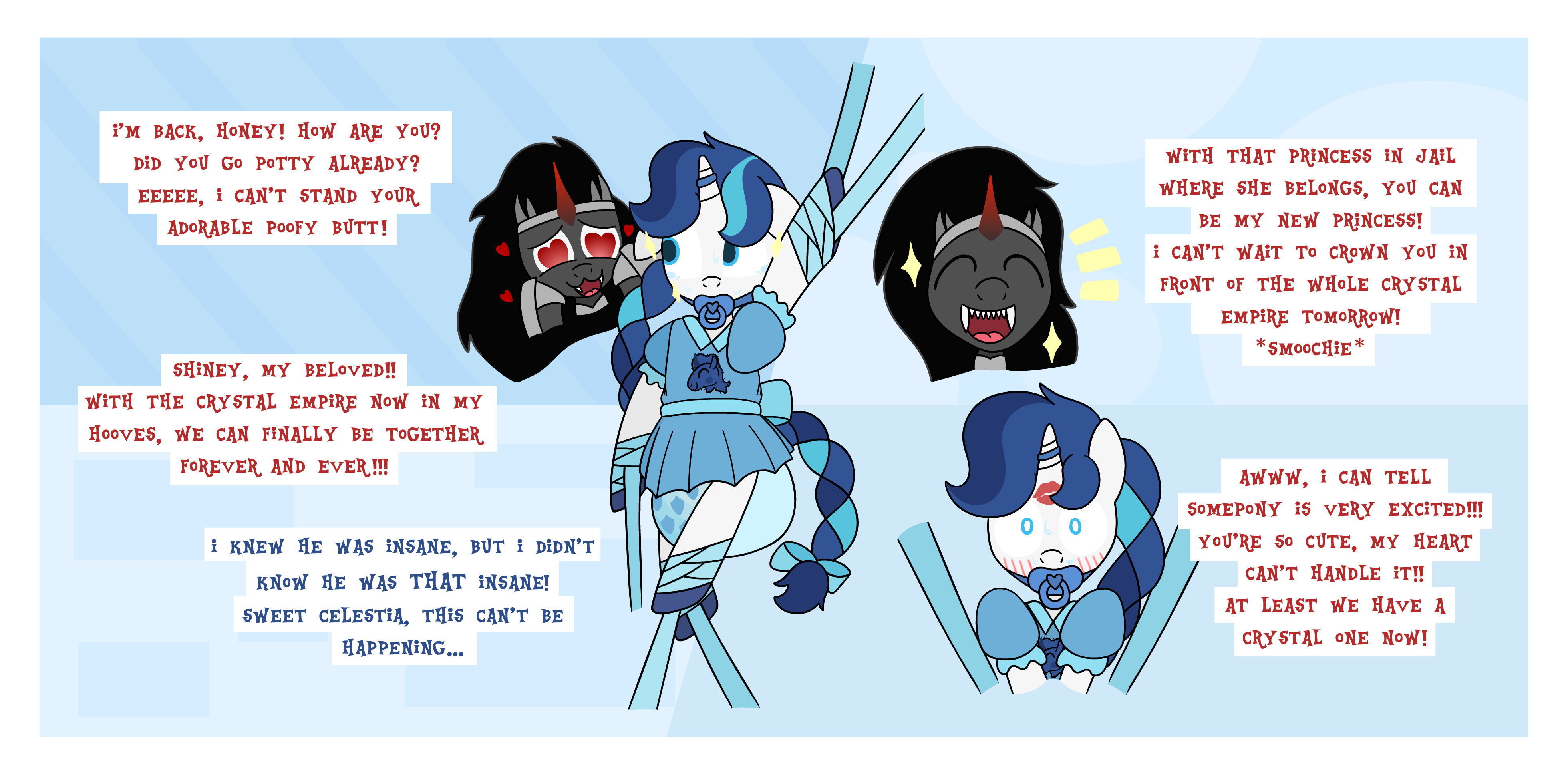 #3647546 - questionable, artist:snowflakepone, king sombra, shining armor, pony, unicorn, g4 ...