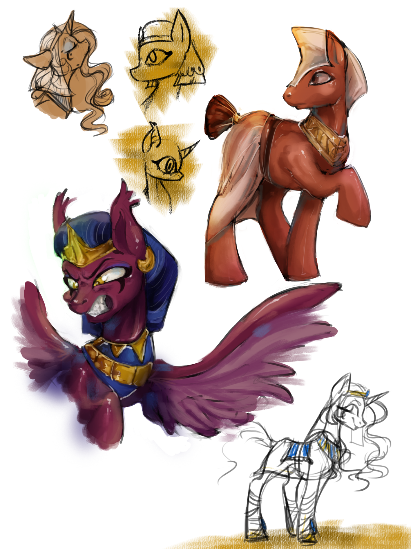 #3636592 - safe, artist:rottengotika, the sphinx, earth pony, pony ...