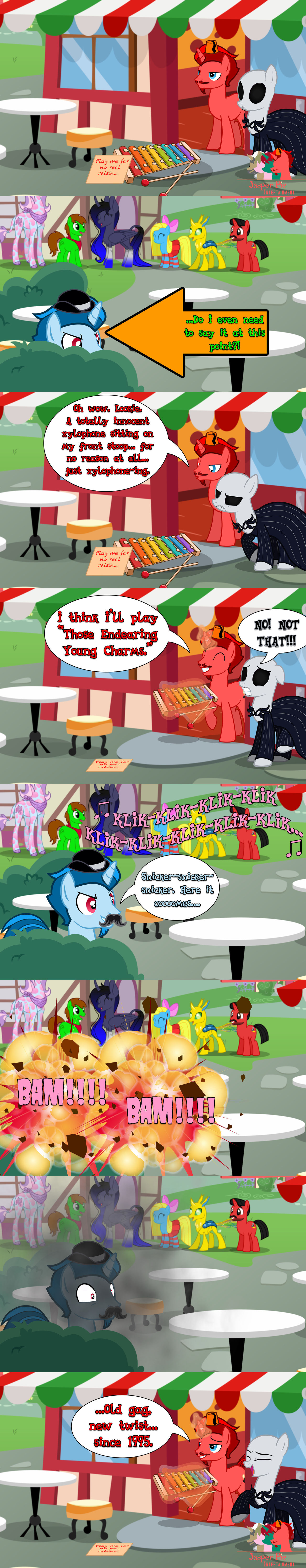 #3663552 - safe, artist:jasperpie, oc, oc:casper cake, oc:crystal ...