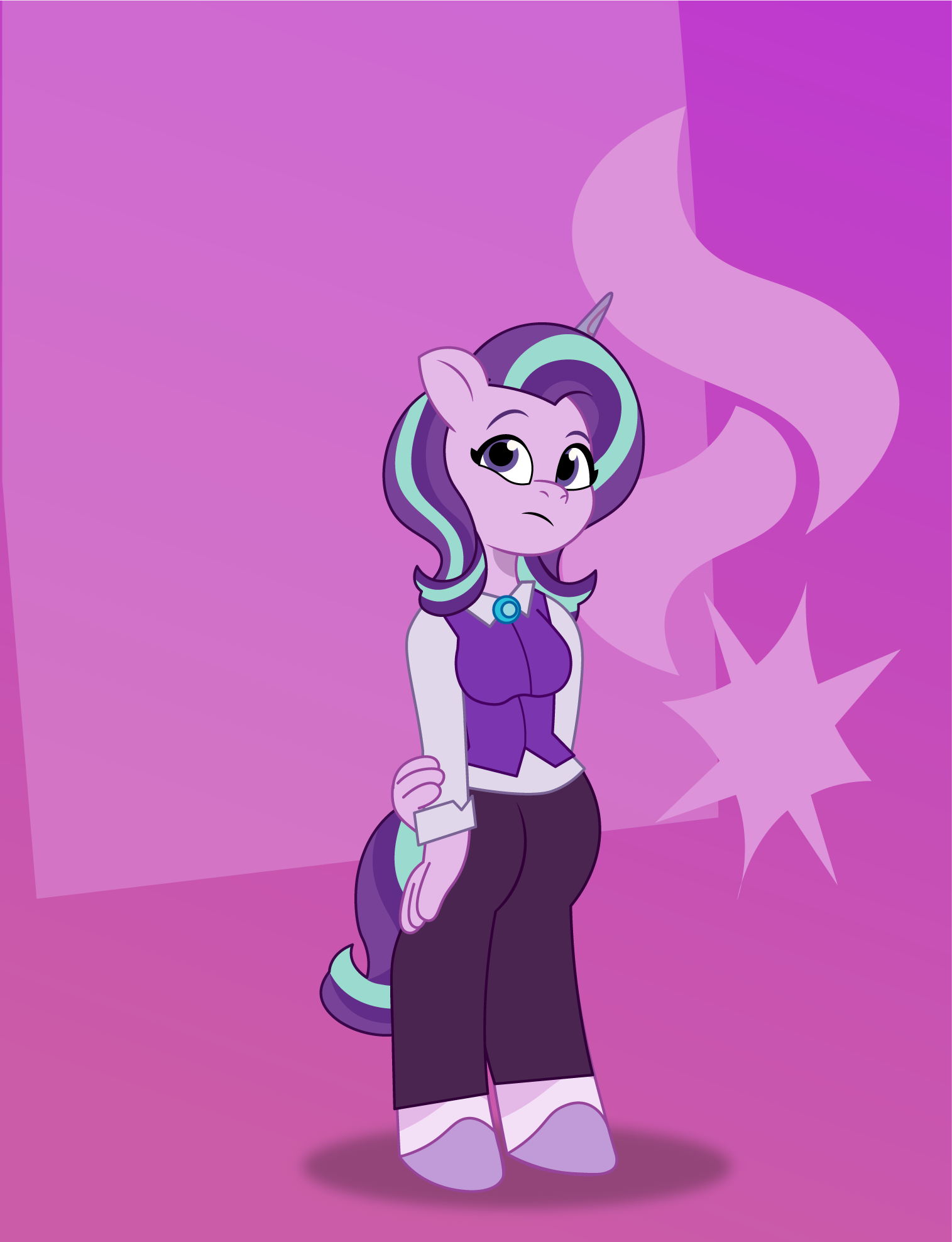 #3664963 - safe, artist:prixy05, starlight glimmer, unicorn, anthro ...