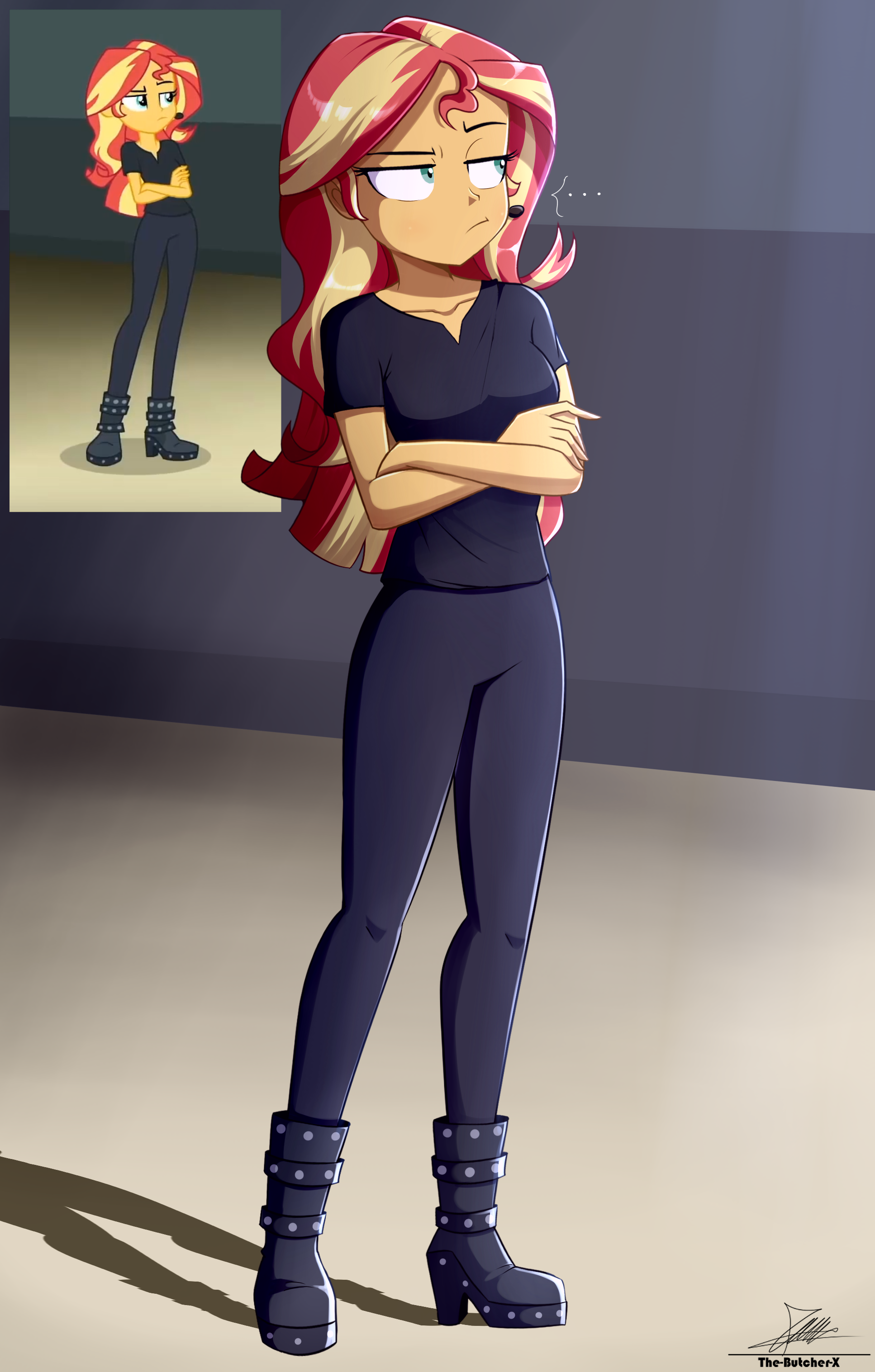 #3665590 - safe, artist:the-butch-x, sunset shimmer, human, series ...