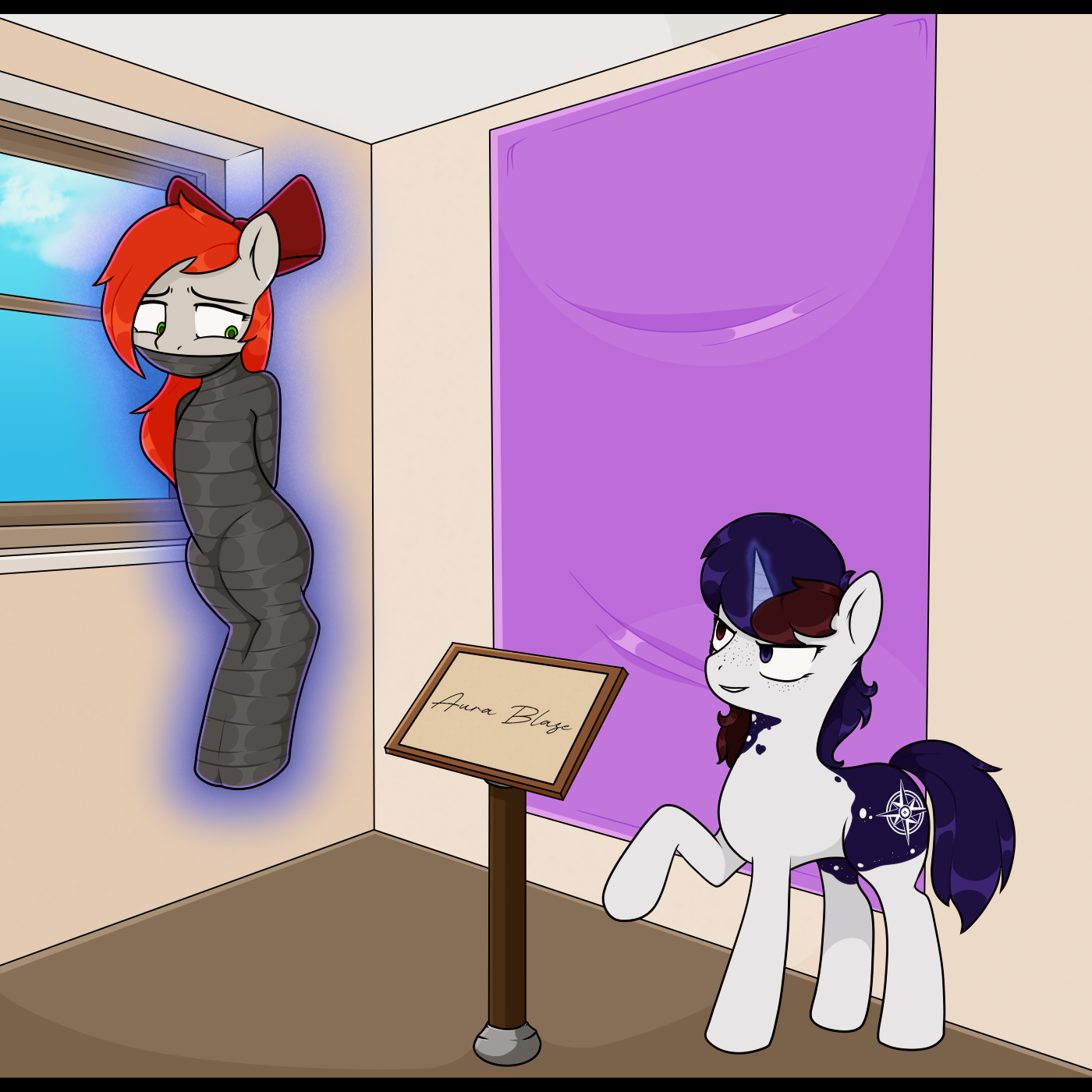 #3653132 - suggestive, artist:seltiox, oc, oc only, oc:aura blaze, oc:ink spill, pegasus, pony ...