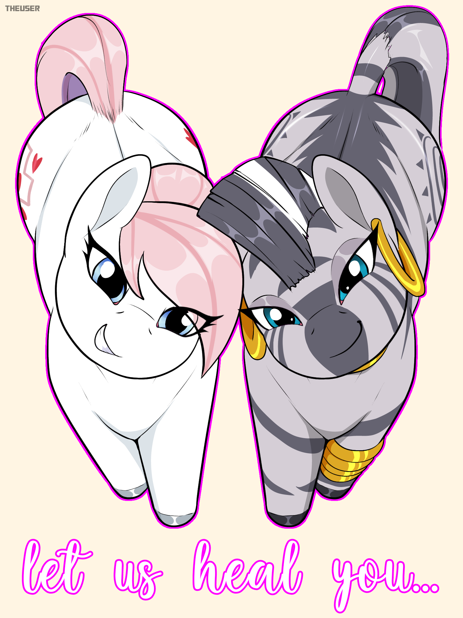 #3653433 - safe, artist:theuser, nurse redheart, zecora, earth pony ...