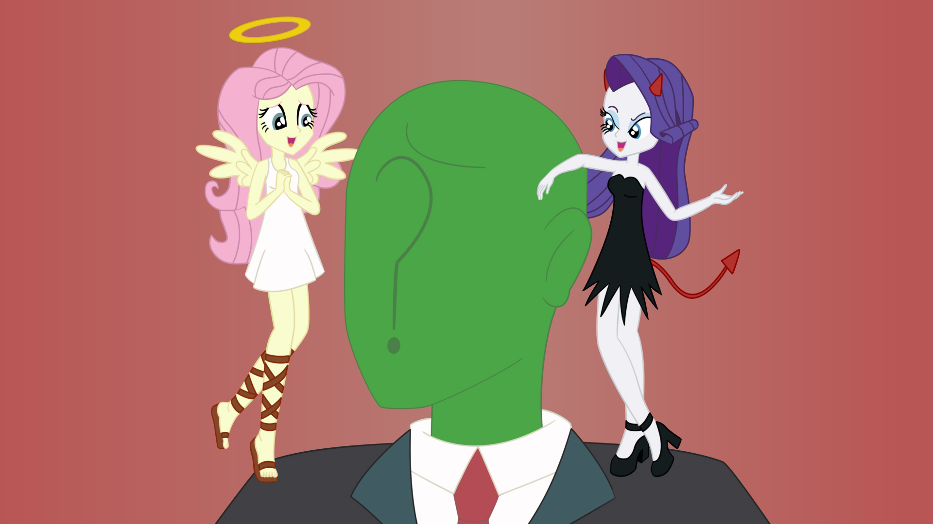 #3675396 - safe, artist:rarityshy, fluttershy, rarity, oc, oc:anon ...