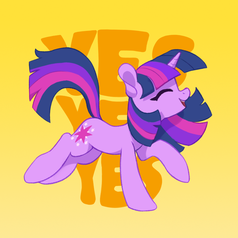 #3668927 - safe, artist:maytee, twilight sparkle, pony, unicorn, g4, gradient background, happy ...